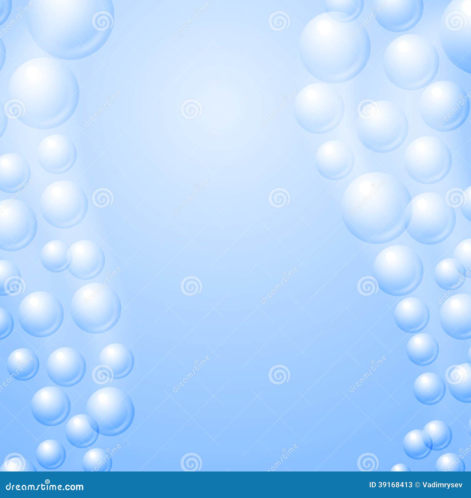 Bubbles on Blue Wave Background Stock Vector - Illustration of ...
