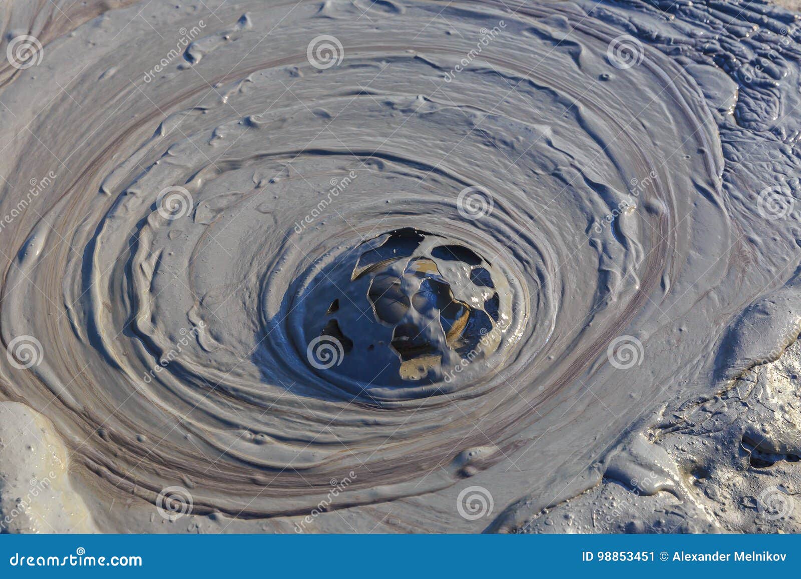 Bubbles Boiling Mud in the Volcanoes of Gobustan.Azerbaijan Stock Image ...