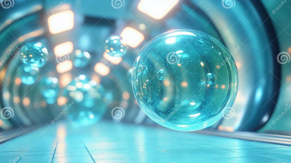 Dynamic Floating Bubbles in a Modern Futuristic Space Stock Photo ...