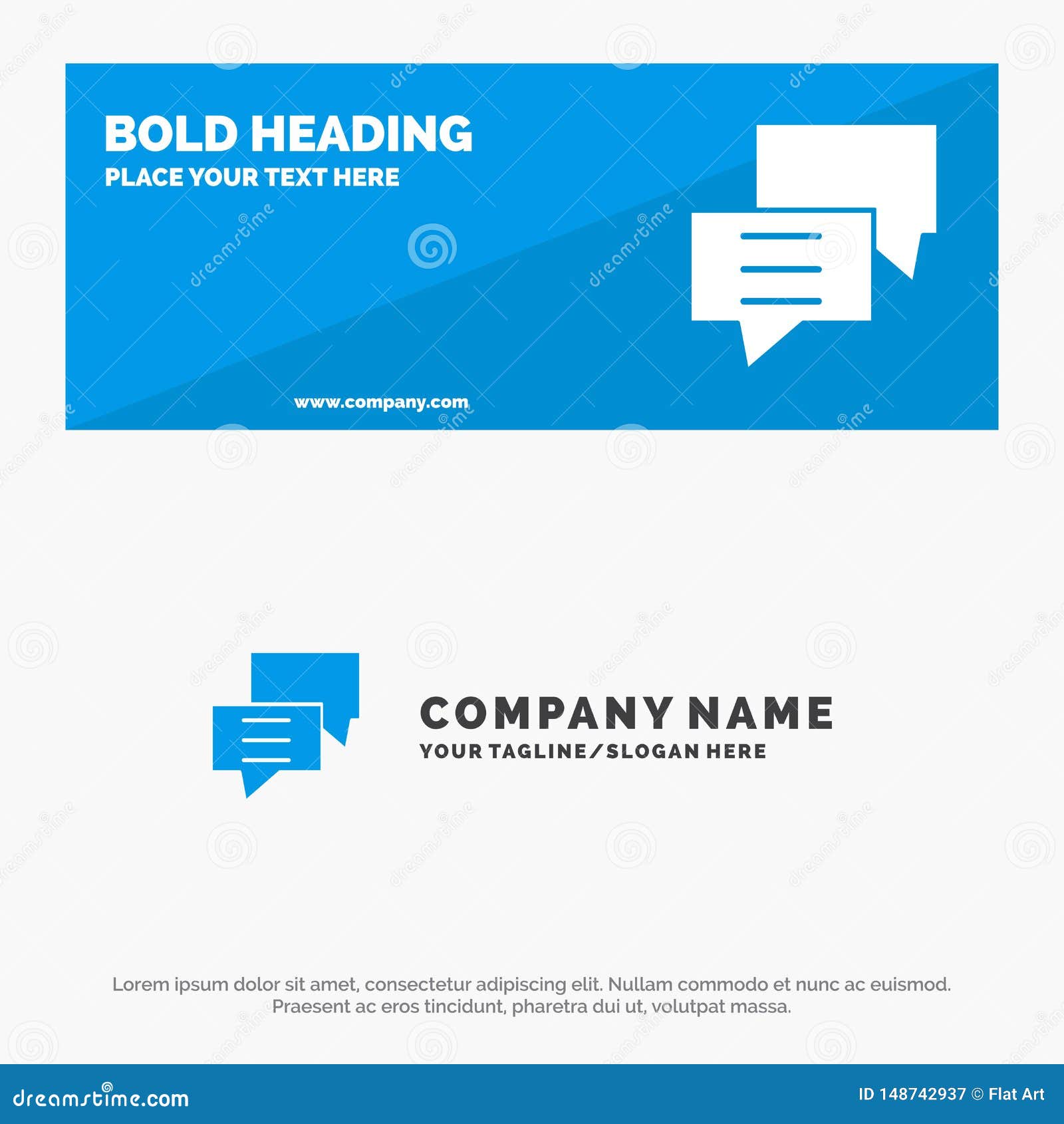 Bubbles, Chat, Customer, Discuss, Group SOlid Icon Website Banner and ...