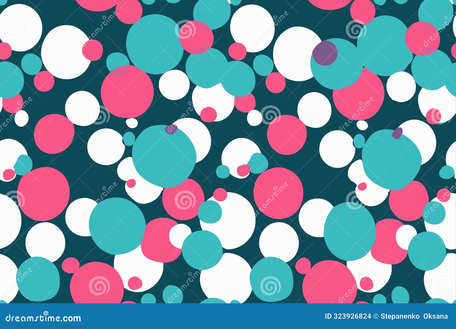 Bubbles Circles Seamless Pattern. Color Cartoon Isolated Textile Print ...