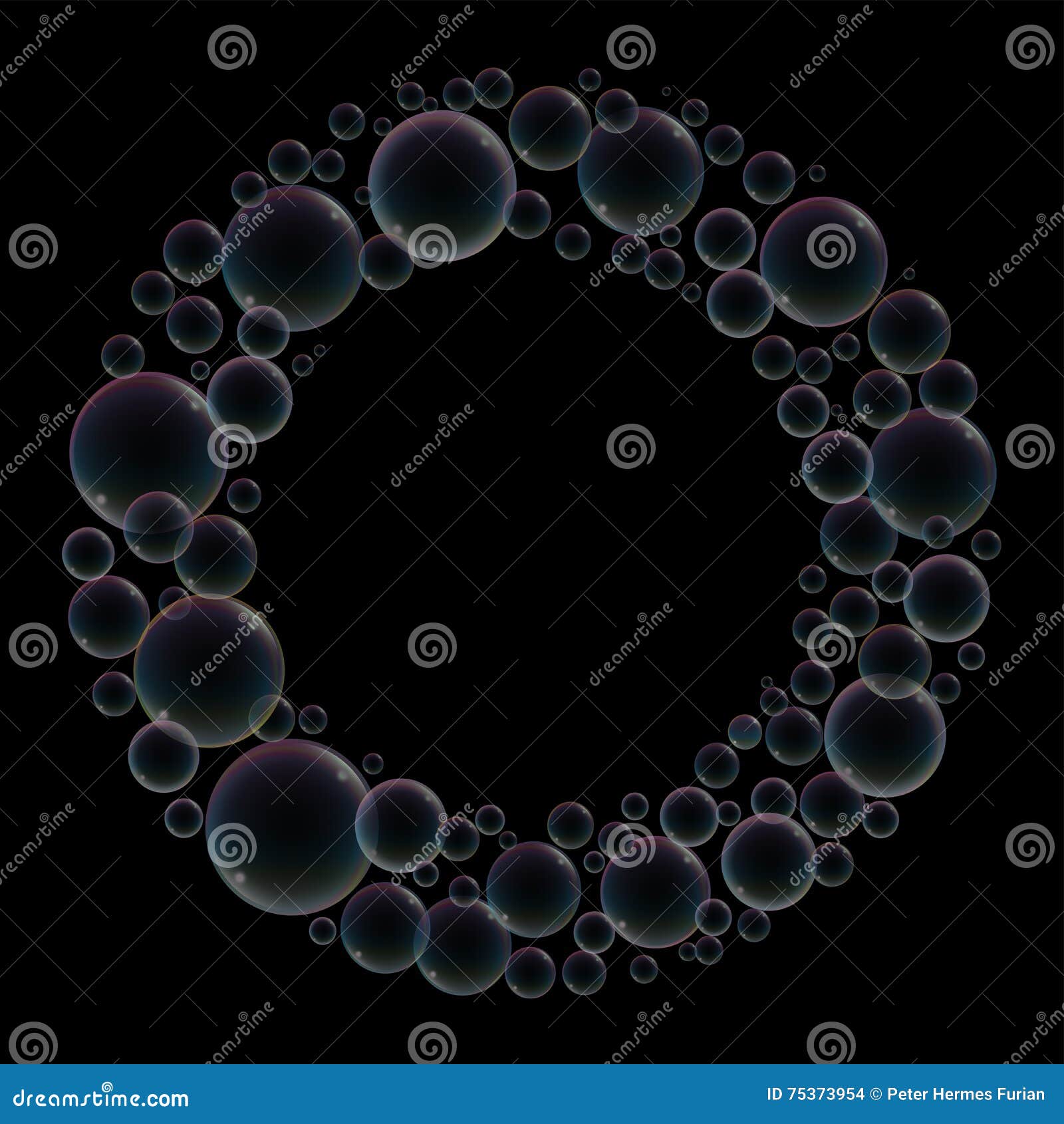 Bubbles Circular Frame Black Stock Vector - Illustration of frame ...