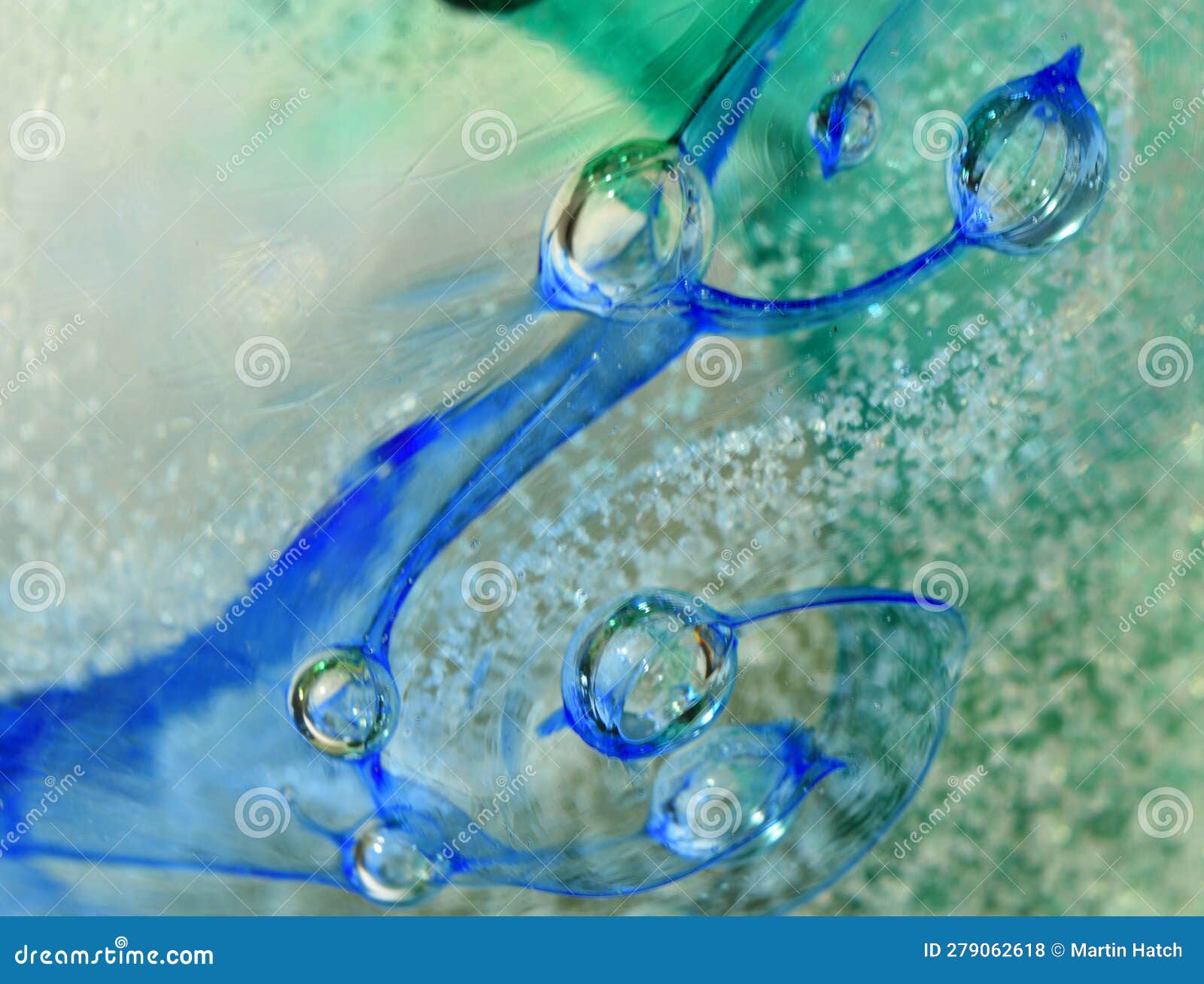 Bubbles and Colours in Glass Blue and Green. Stock Photo - Image of ...