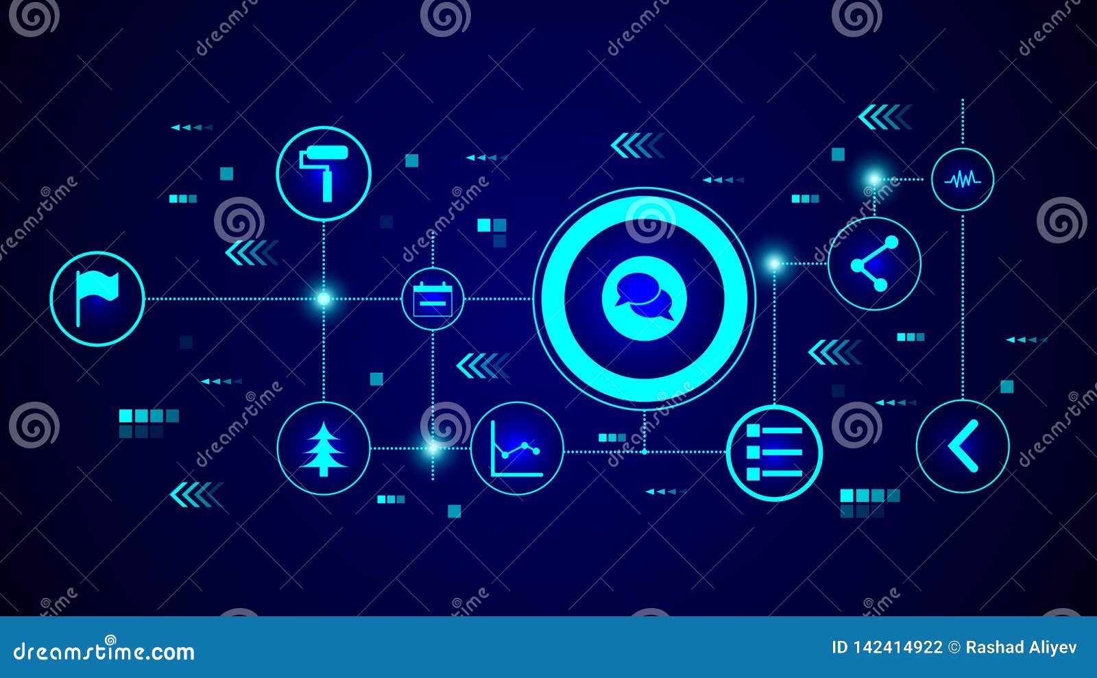 Bubbles of Communication in a Circle Icon. from Web Set Stock ...