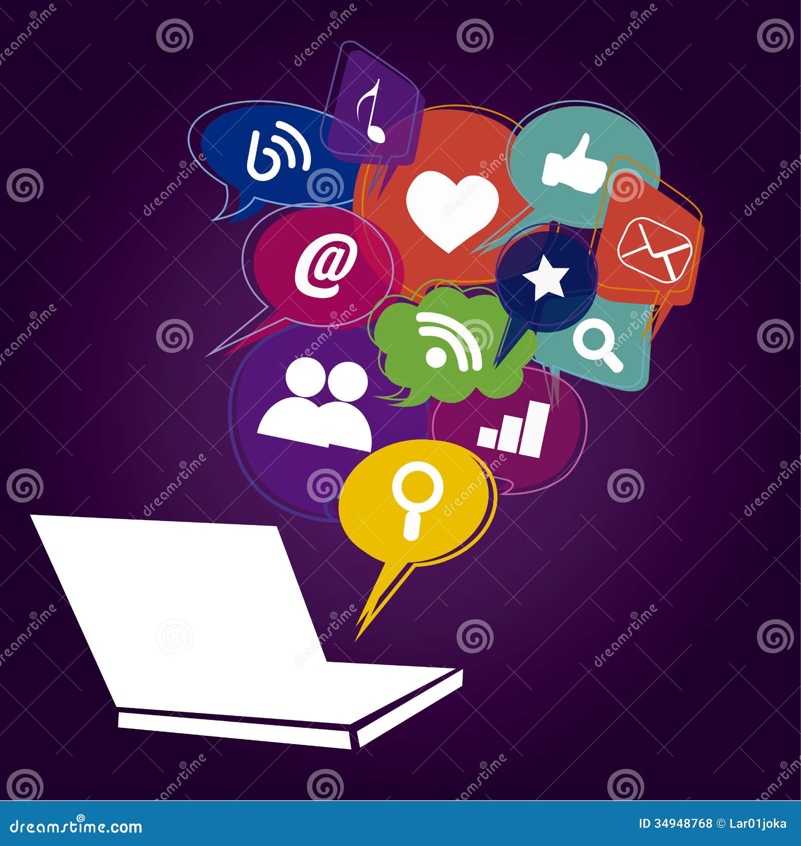 Bubbles and computer stock vector. Illustration of contact - 34948768