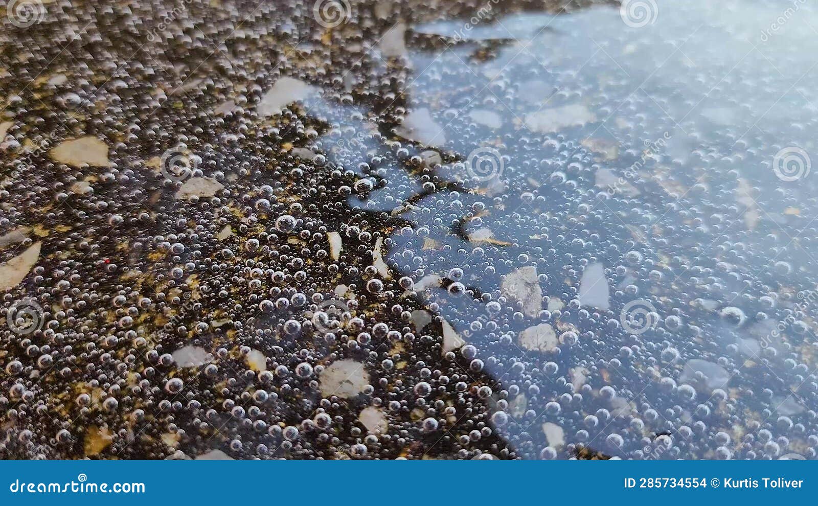 Bubbles on Concrete with Flowing Water Stock Footage - Video of ...