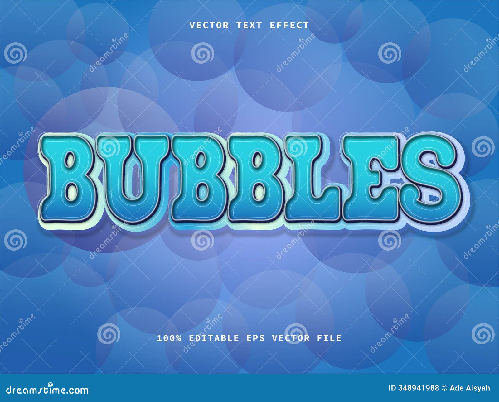 Bubbles 3d Text Effect Editable Text EPS Stock Vector - Illustration of ...