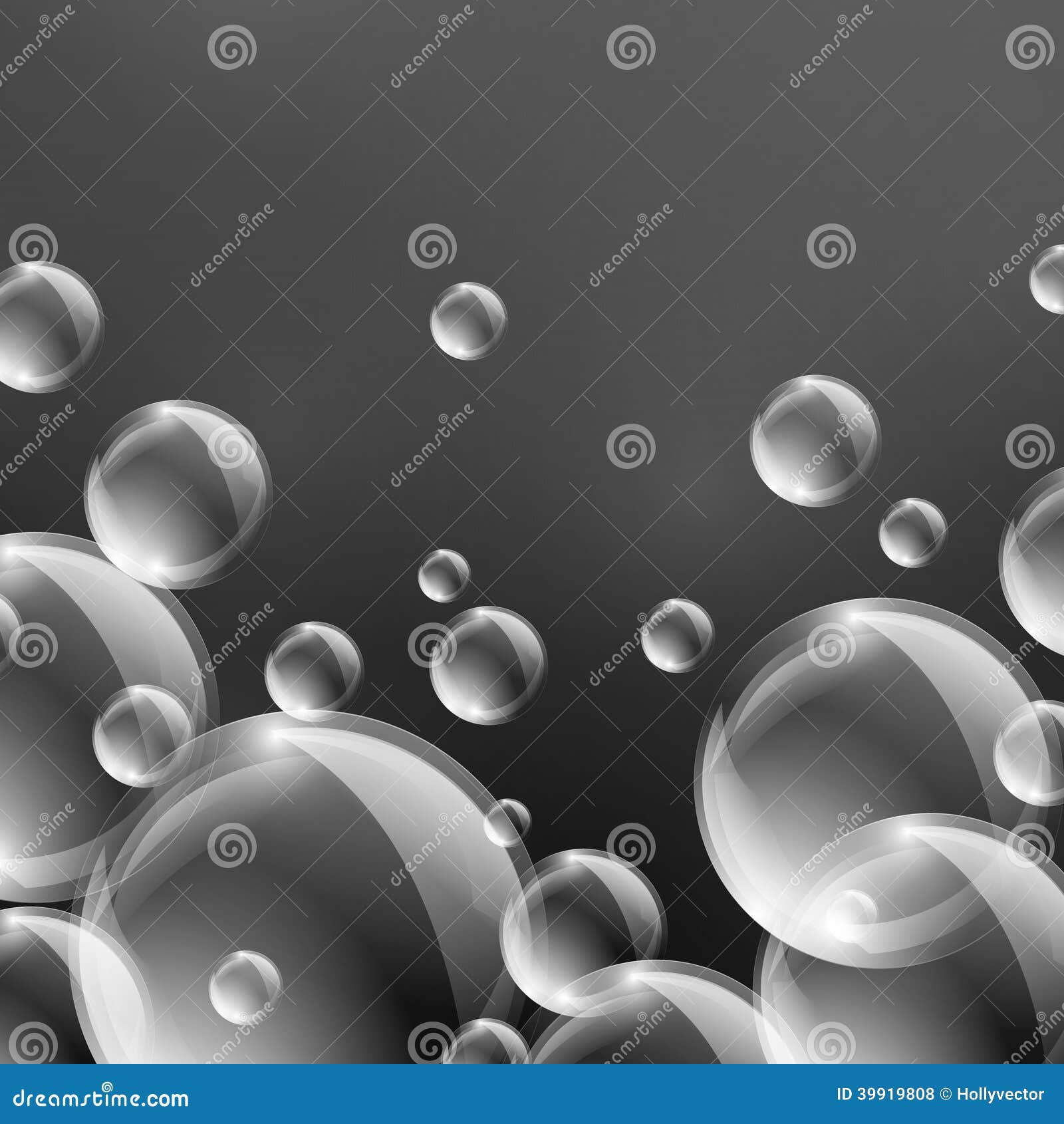 Bubbles on Dark Gray Background Stock Vector - Illustration of focus ...