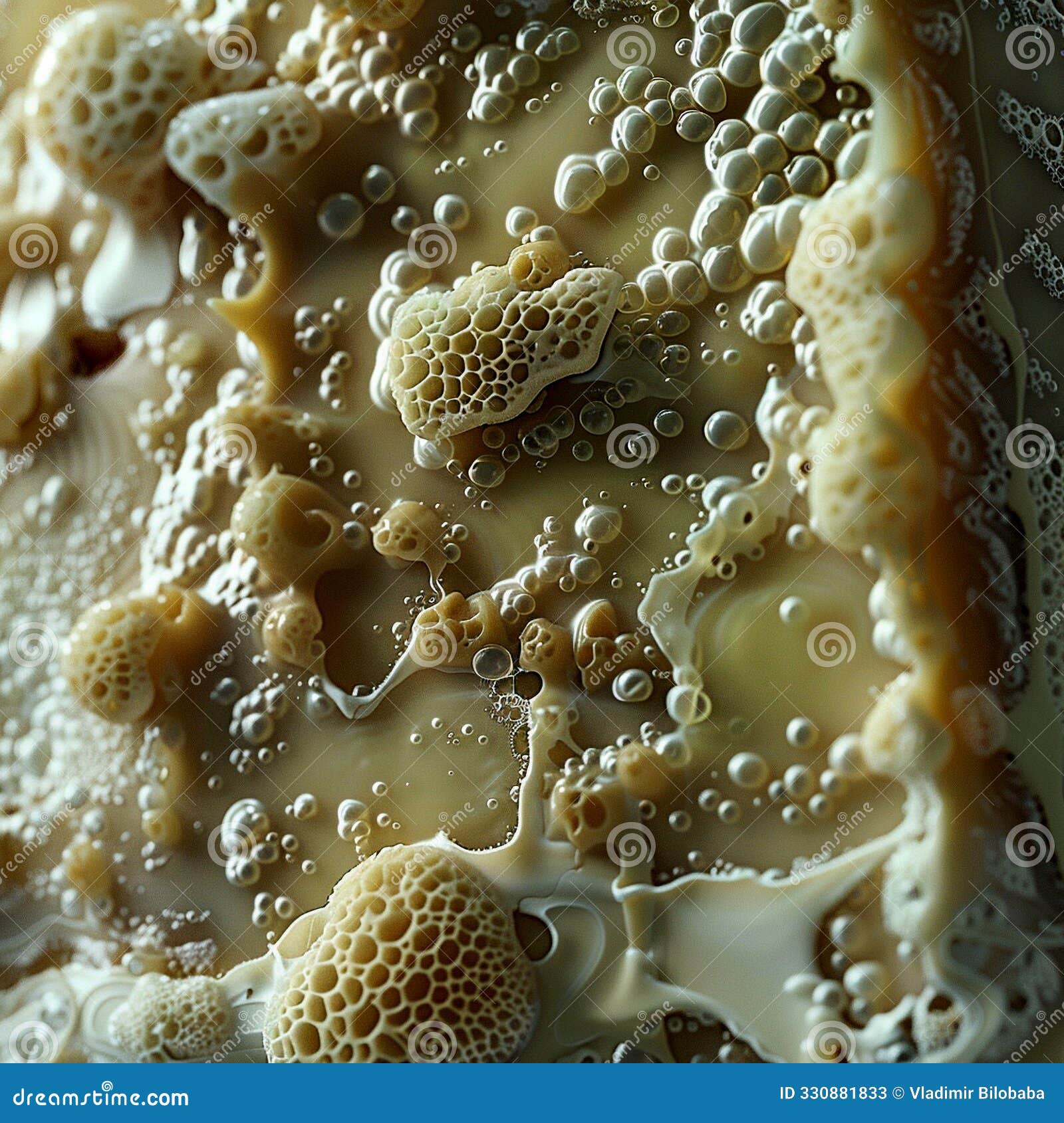 Close-up View of a Bubbling Liquid Mixture in a Laboratory Setting ...