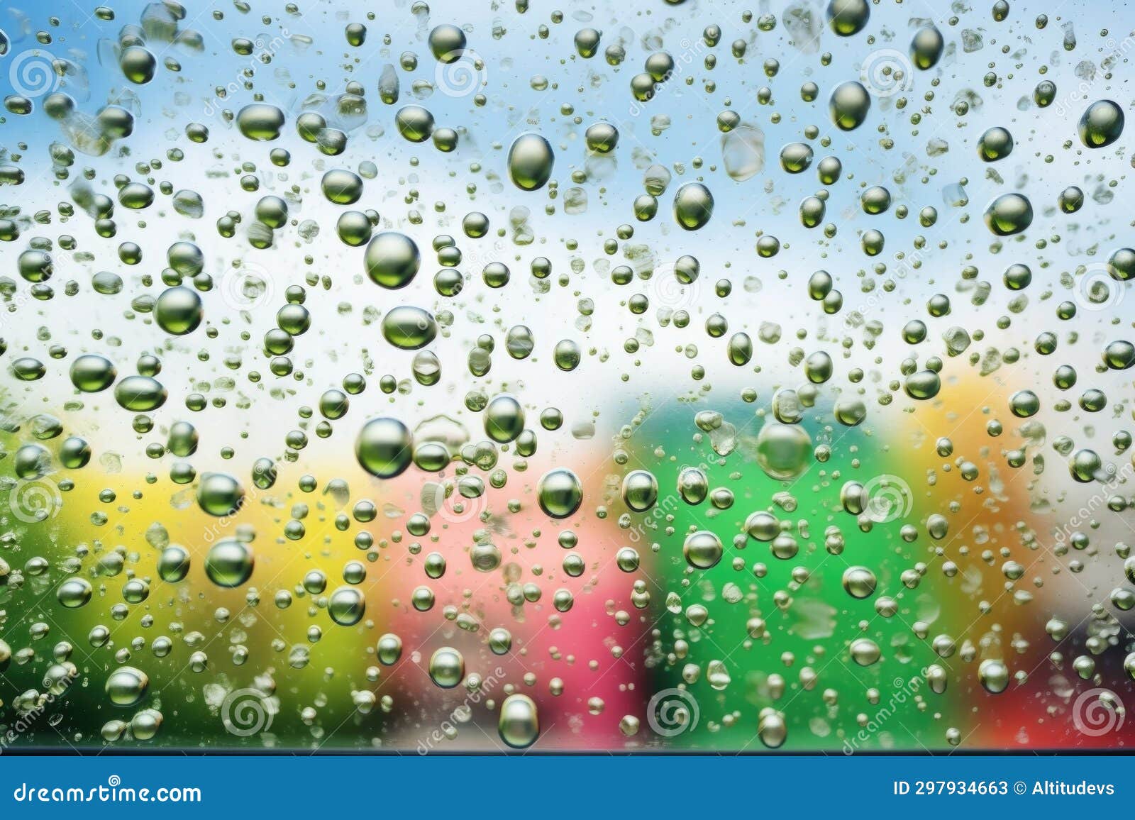 Bubbles Formed on a Rainy Window Pane Stock Image - Image of moisture ...