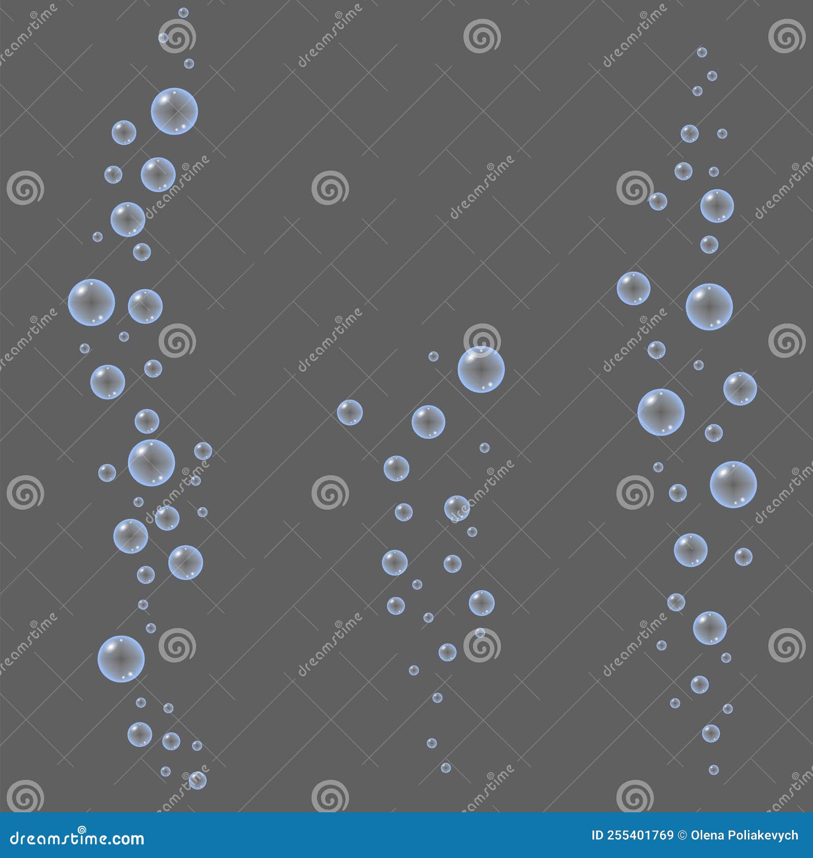 Bubbles on Gray Background. Clean Water. Vector Illustration. Stock ...