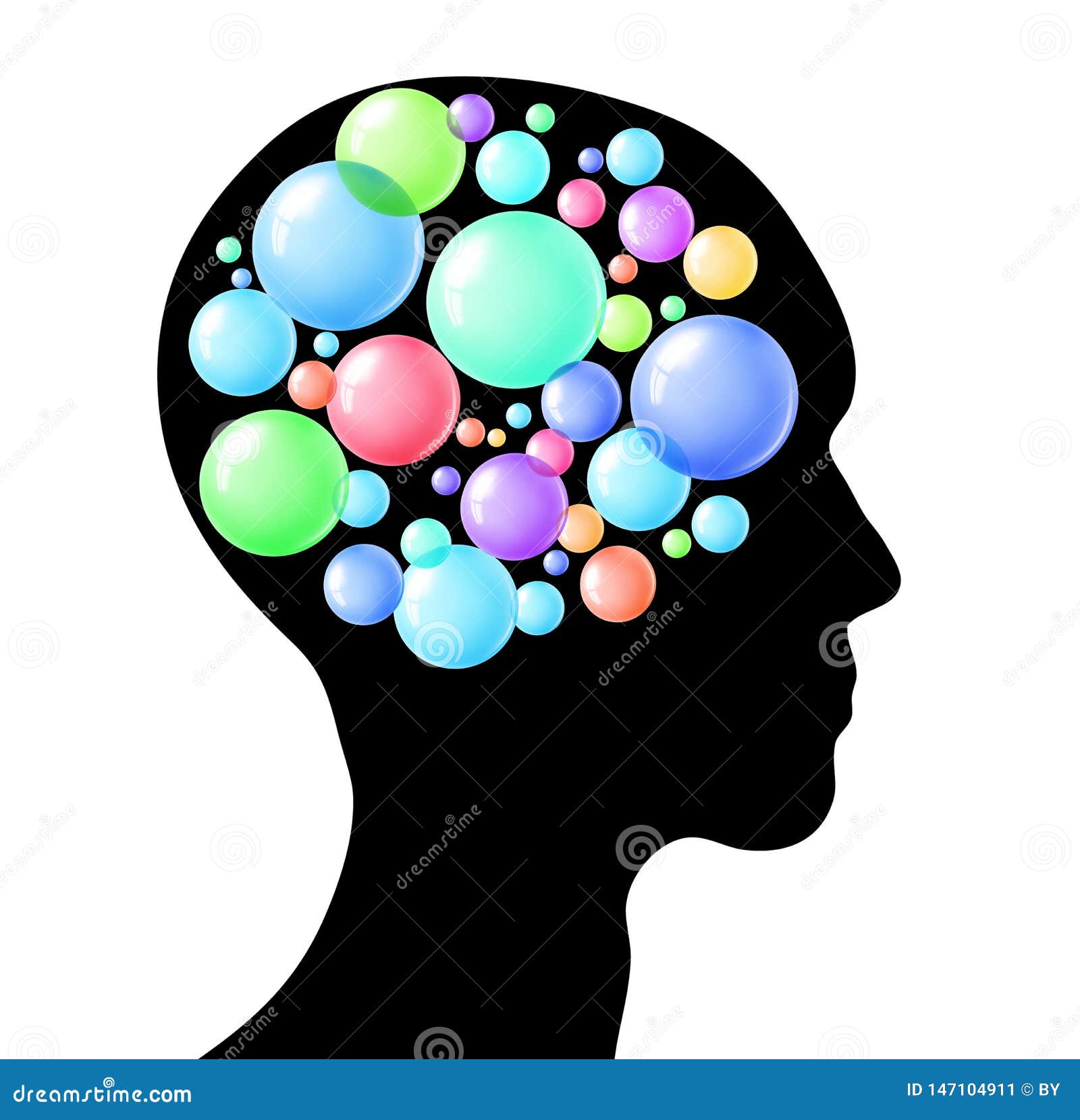 Bubbles in a head stock illustration. Illustration of person - 147104911