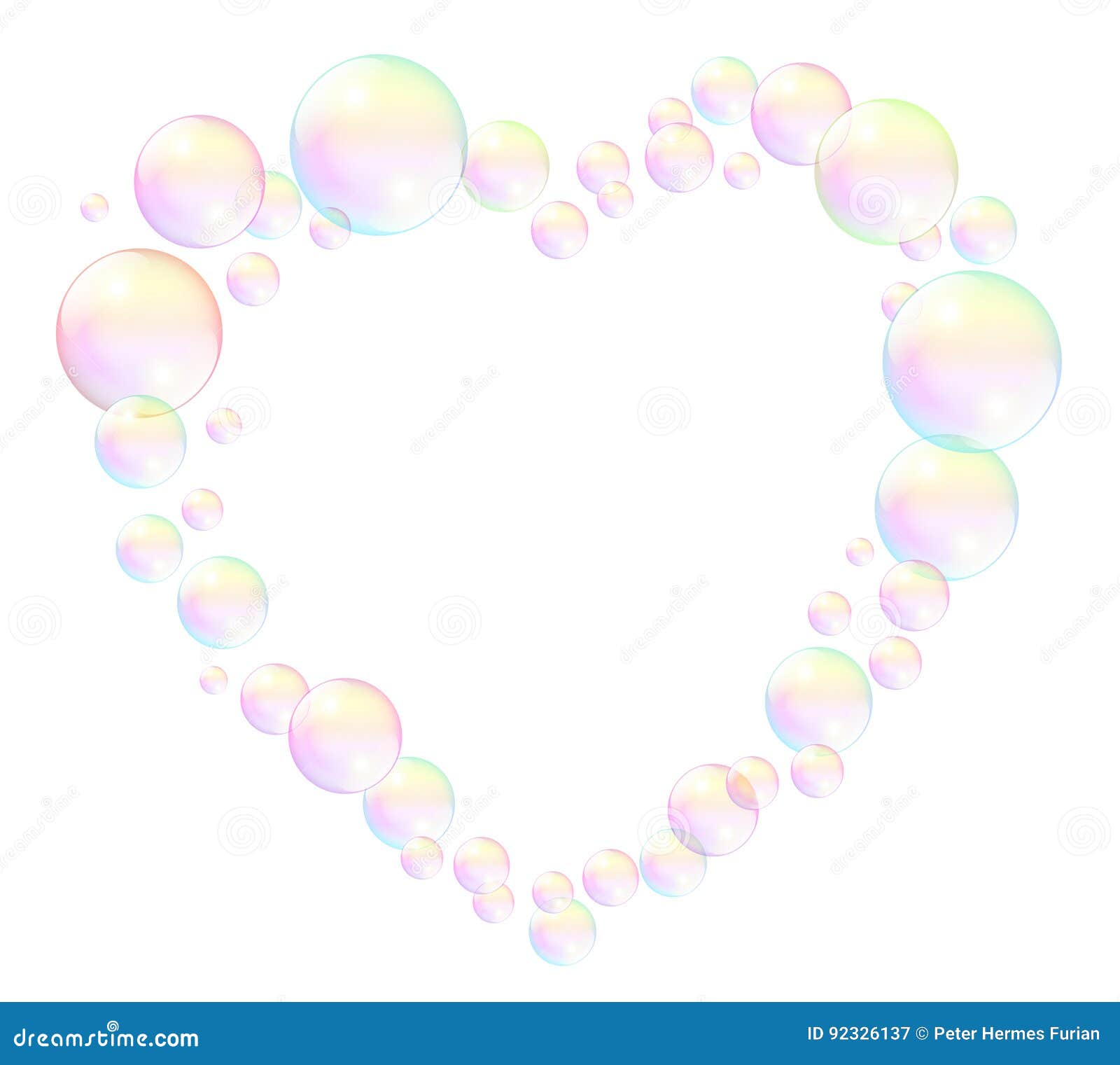 Bubbles Heart Frame stock vector. Illustration of fancy - 92326137