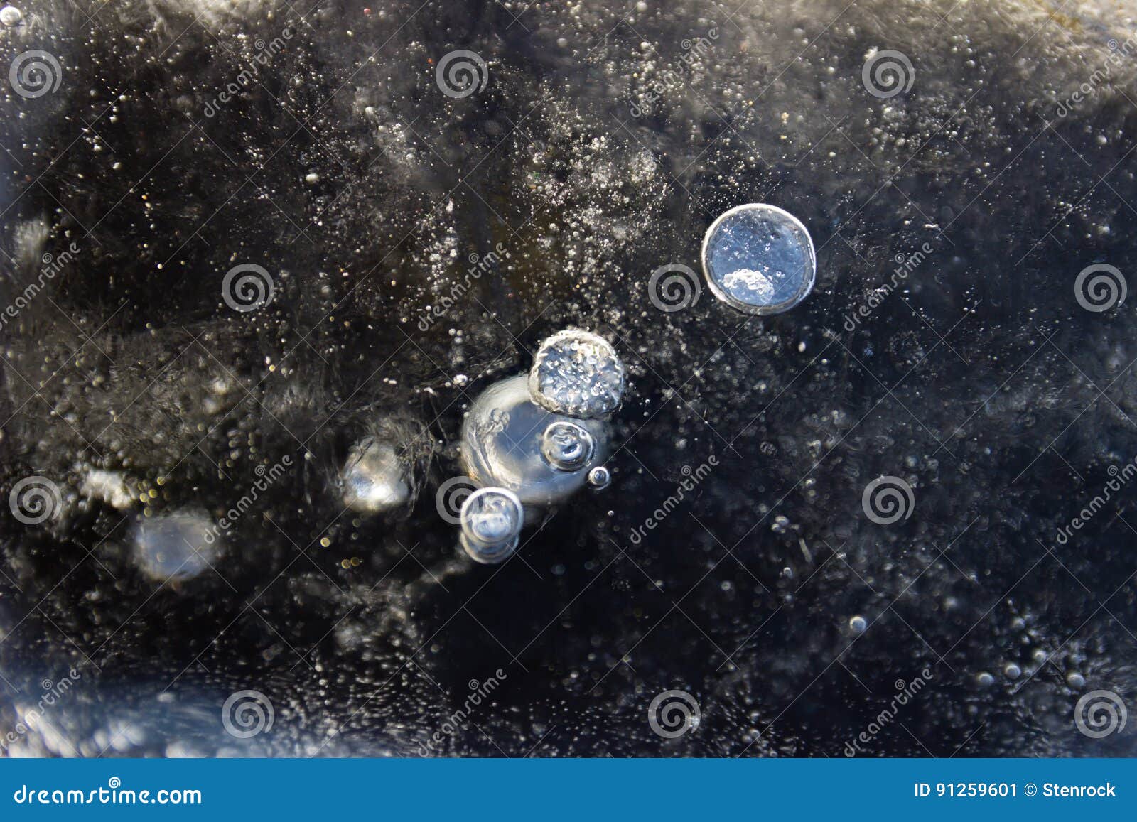 Bubbles in ice stock image. Image of bubble, thaw, still - 91259601