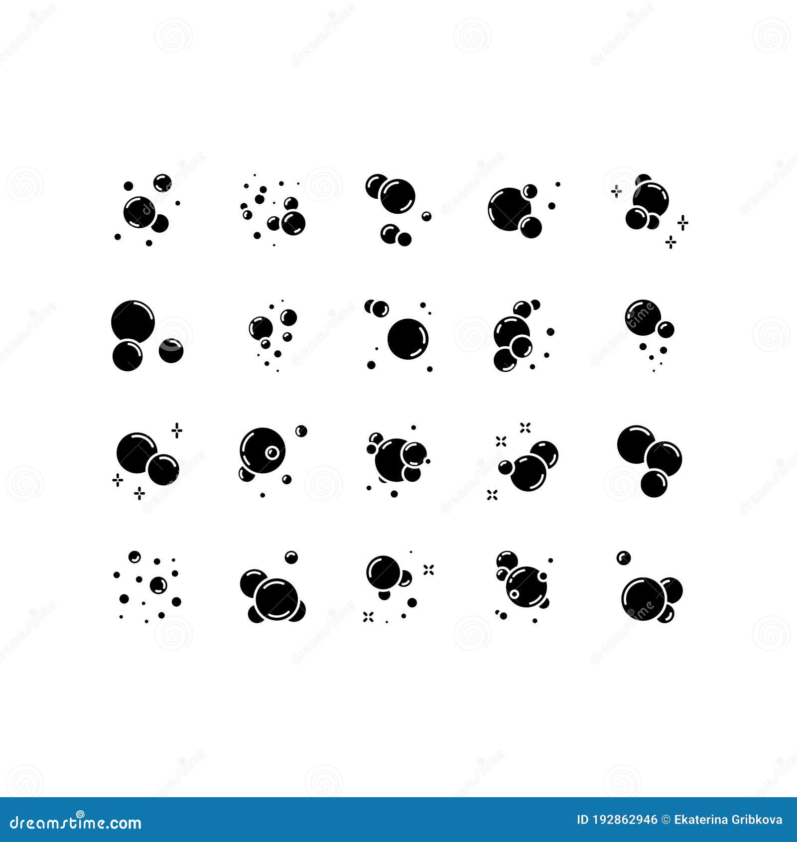 Oxygen Bubble Vector Illustration. Bubbles In Drinking Water ...