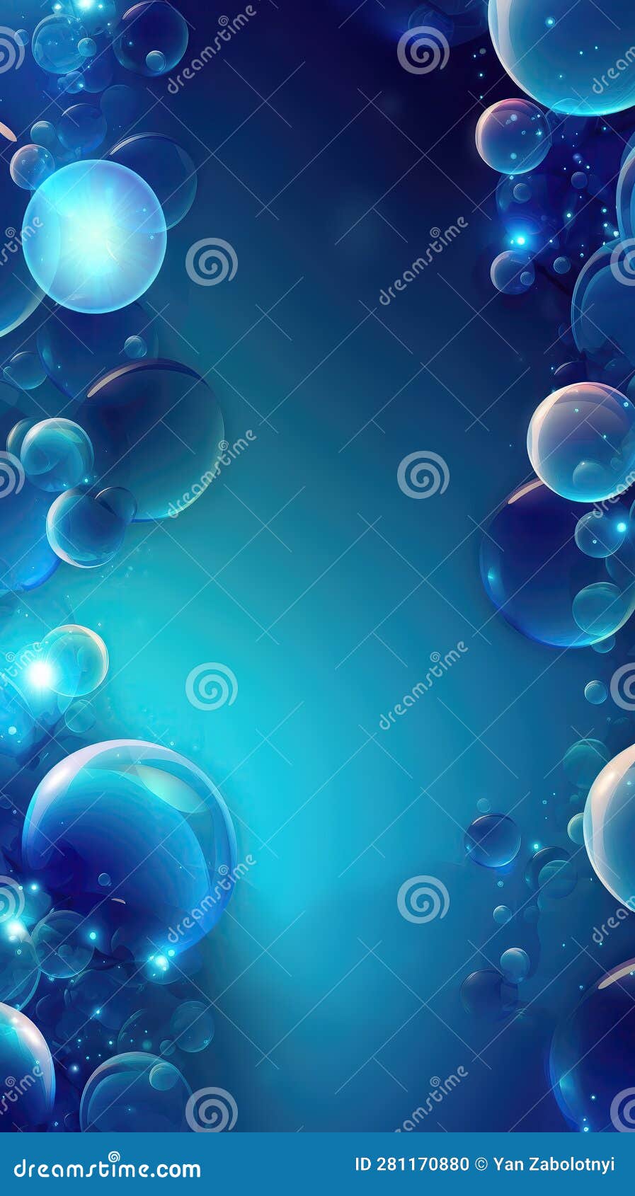 Bubbles Indigo Blue Greeting Card Design. Generative AI Stock Photo ...