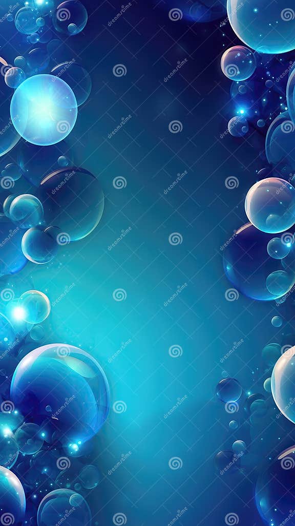 Bubbles Indigo Blue Greeting Card Design. Generative AI Stock Photo ...