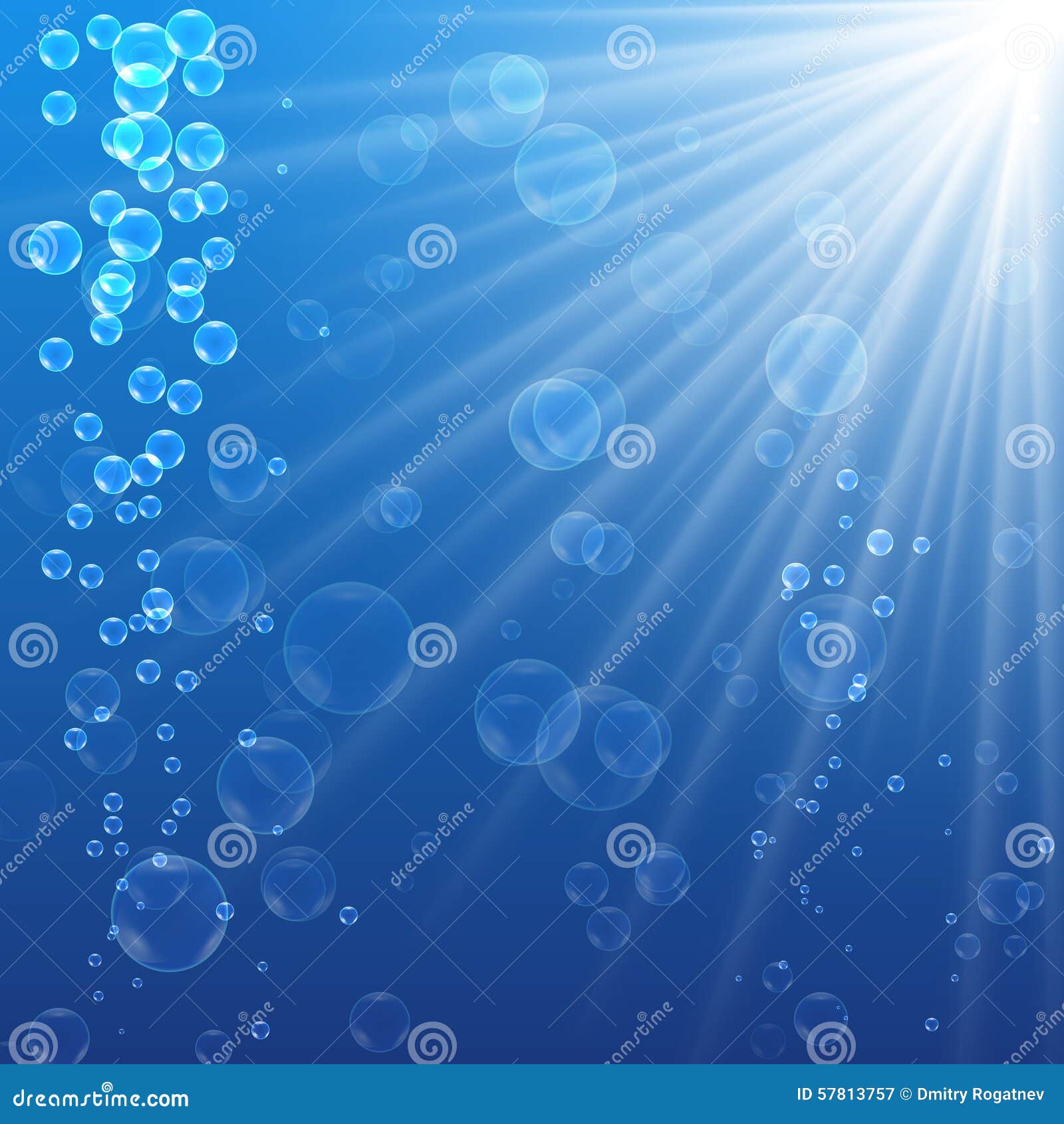 Bubbles with Light rays stock vector. Illustration of color - 57813757