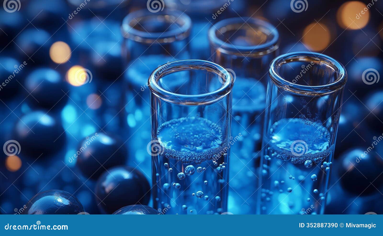 Bubbles and Liquid in Test Tubes at a Chemistry Laboratory Scene Stock ...