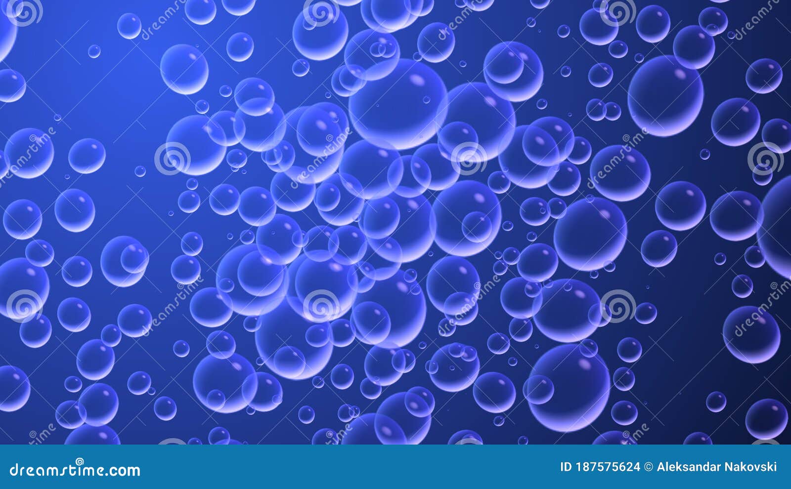 Bubbles Underwater in Deep Blue Sea Stock Illustration - Illustration ...