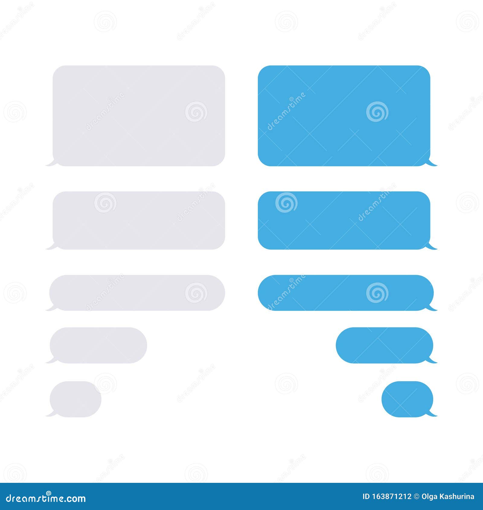 Bubbles Messages Chat Speech Vector Isolated. Sms or Mms Bubble Text ...