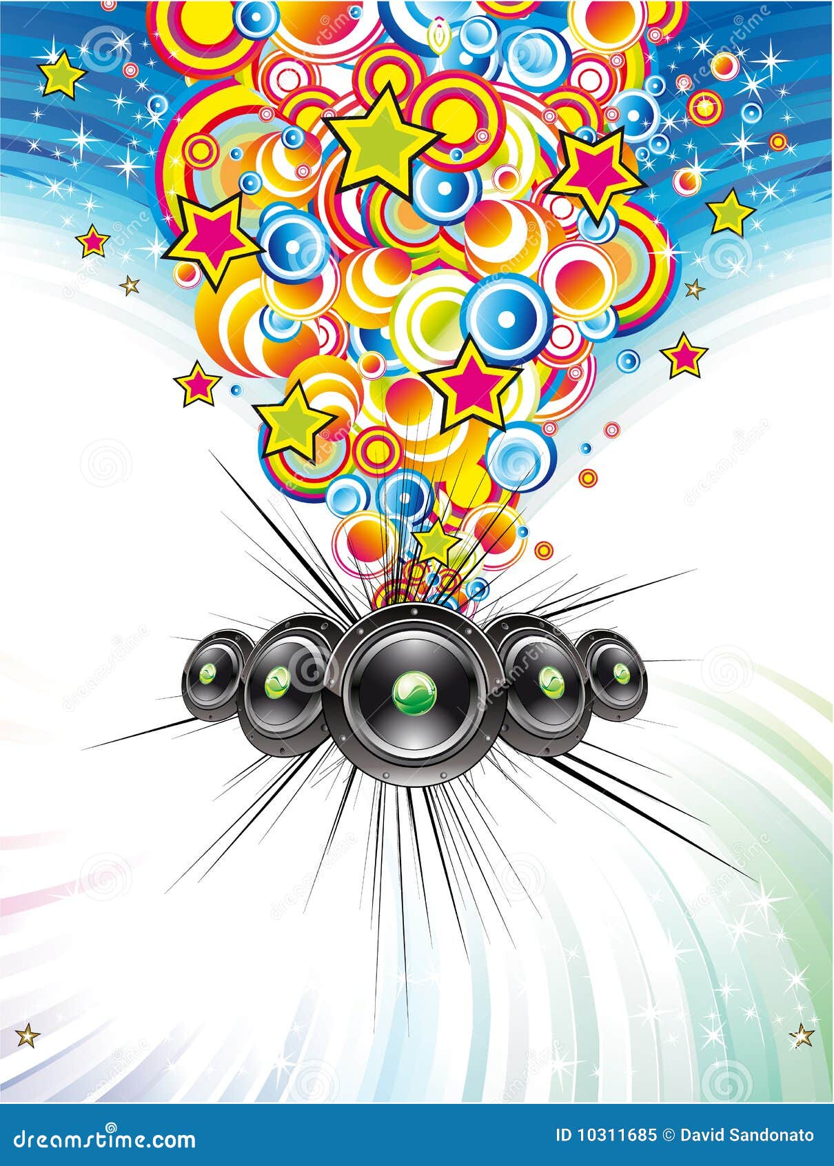 Bubbles and Music Background Stock Illustration - Illustration of ...