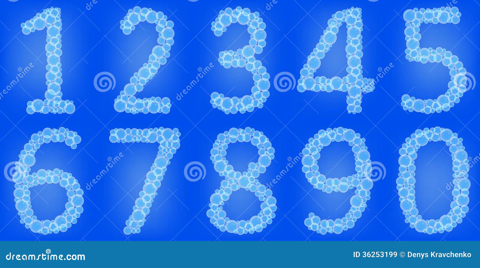 Bubbles numbers stock vector. Illustration of font, numbers - 36253199