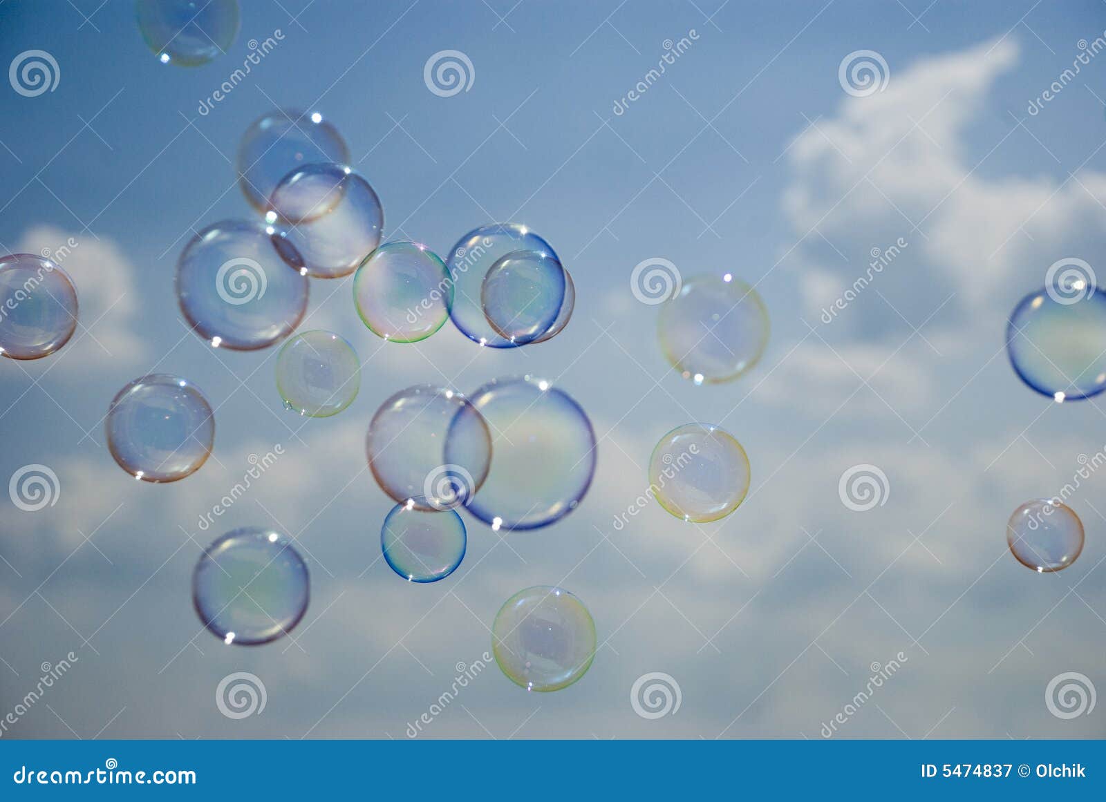 Bubbles over the blue sky stock image. Image of gladness - 5474837