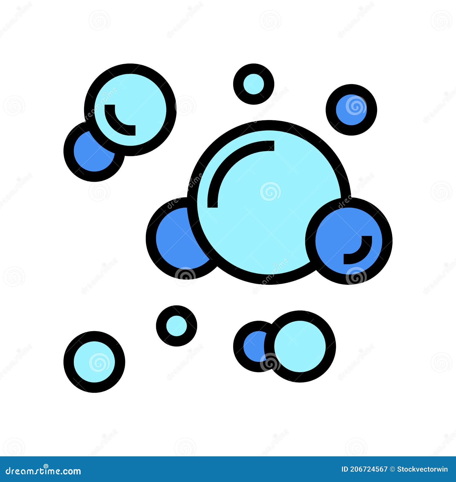 Bubbles Oxygen Color Icon Vector Illustration Stock Illustration ...