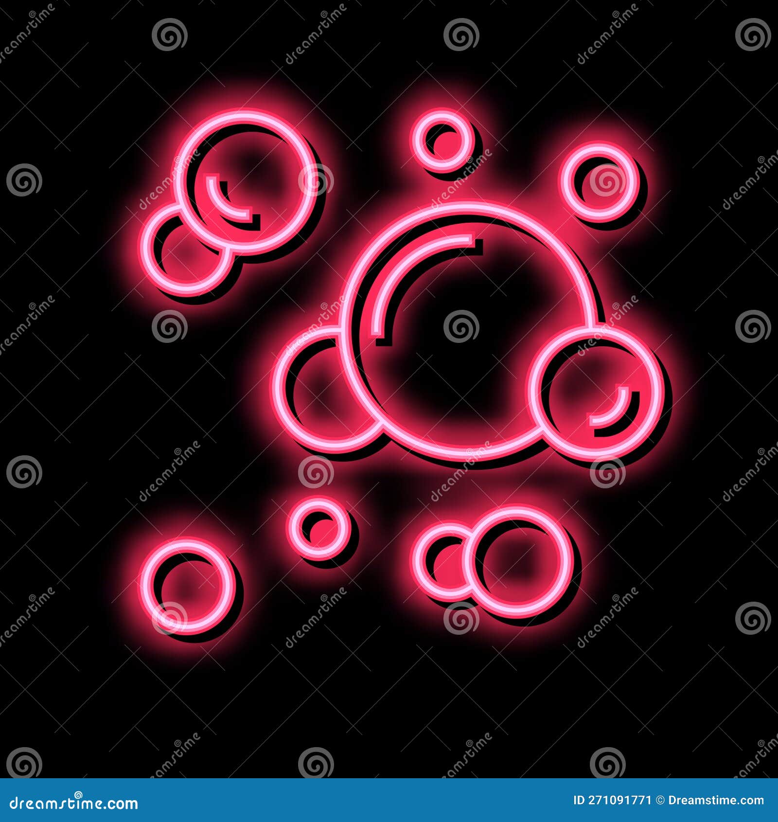 Bubbles Oxygen Neon Glow Icon Illustration Stock Vector - Illustration ...