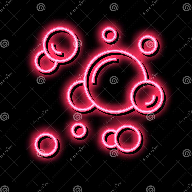Bubbles Oxygen Neon Glow Icon Illustration Stock Vector - Illustration ...