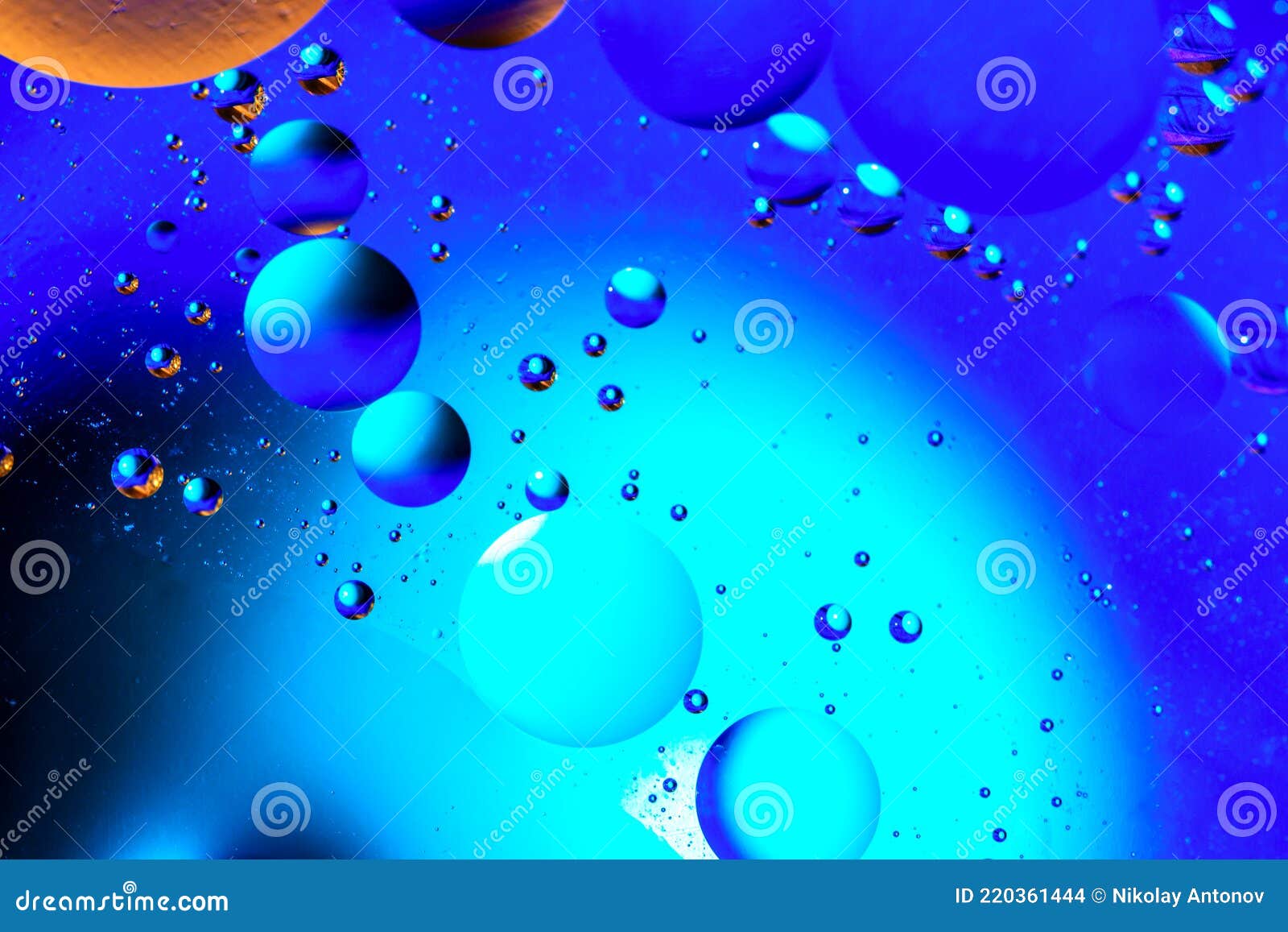 Bubbles Of Oxygen In Water. Water Structure. Abstract Water Bubbles ...