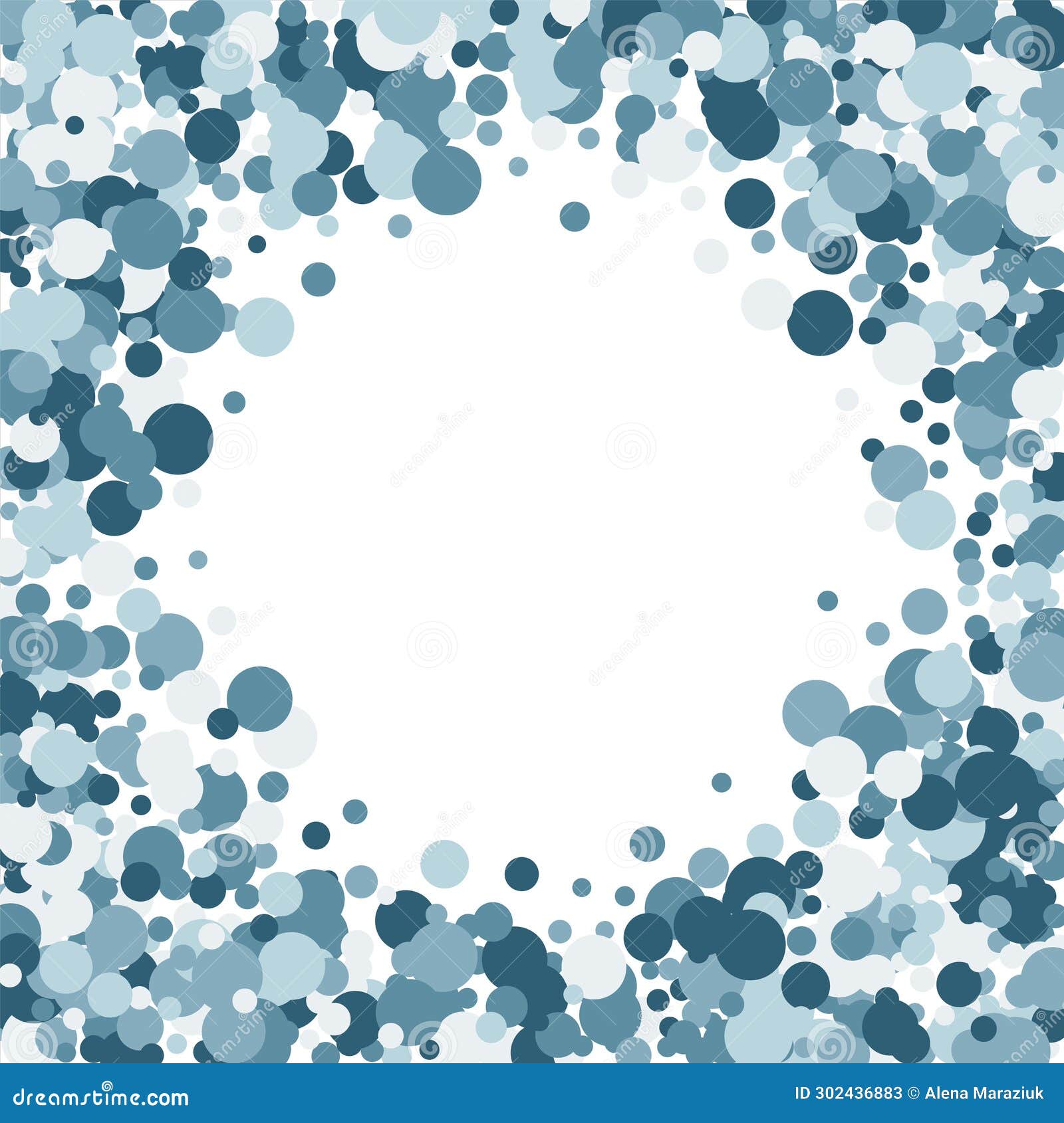 Bubbles Pattern Frame Blue Banner Web. Colored Background. Vector ...
