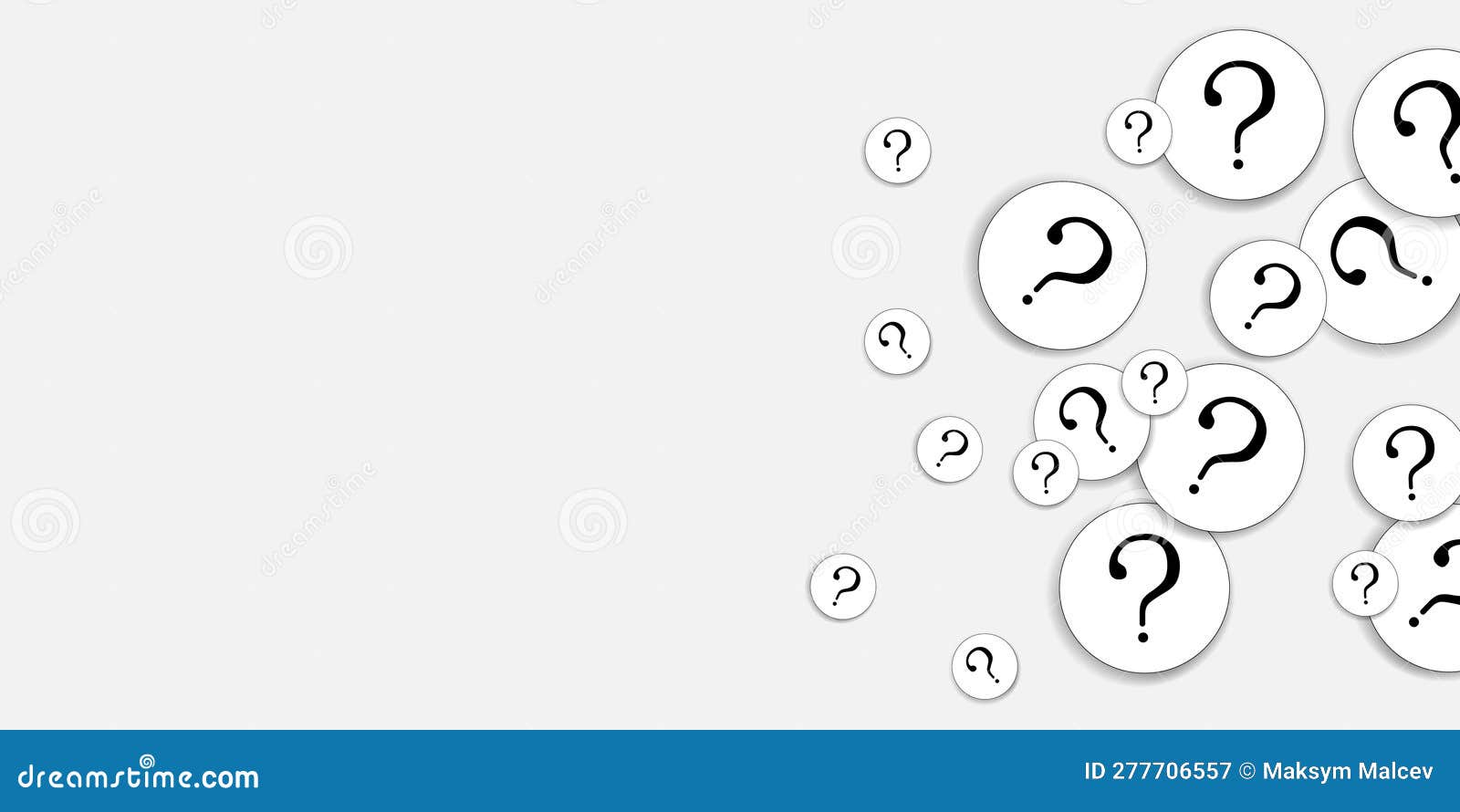 Bubbles with Question Mark on White Background with Empty Space for ...