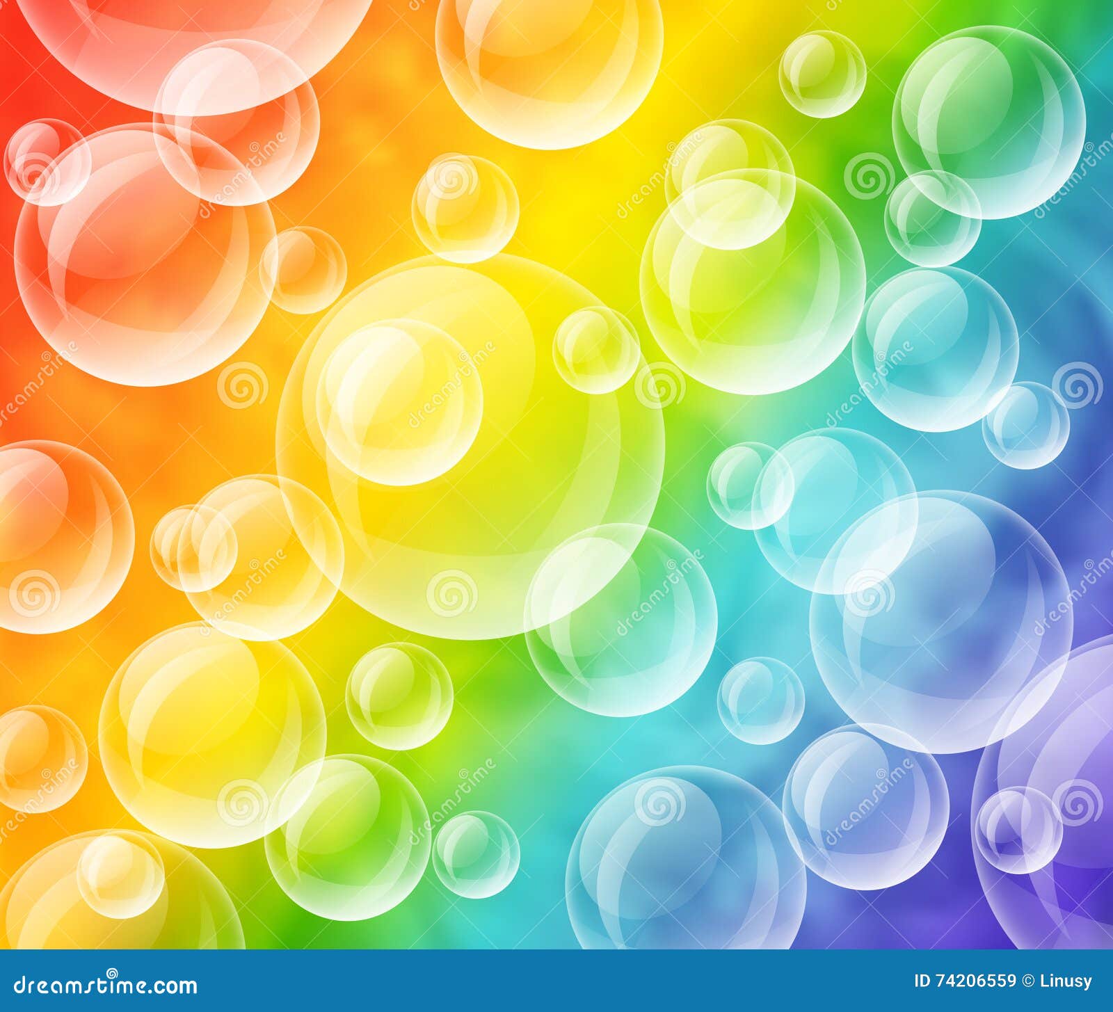 Bubbles and rainbow stock vector. Illustration of colorful - 74206559