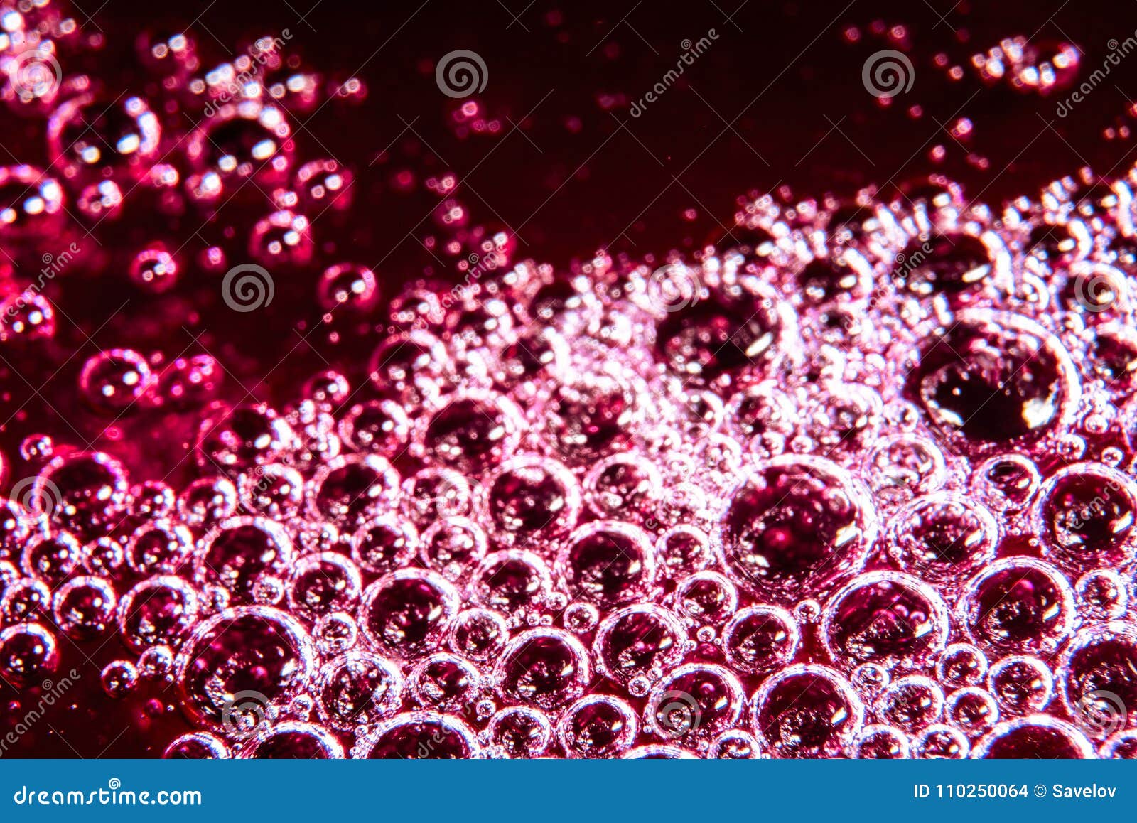 Bubbles on a Red and Pink Liquid Macro Stock Photo - Image of droplet ...