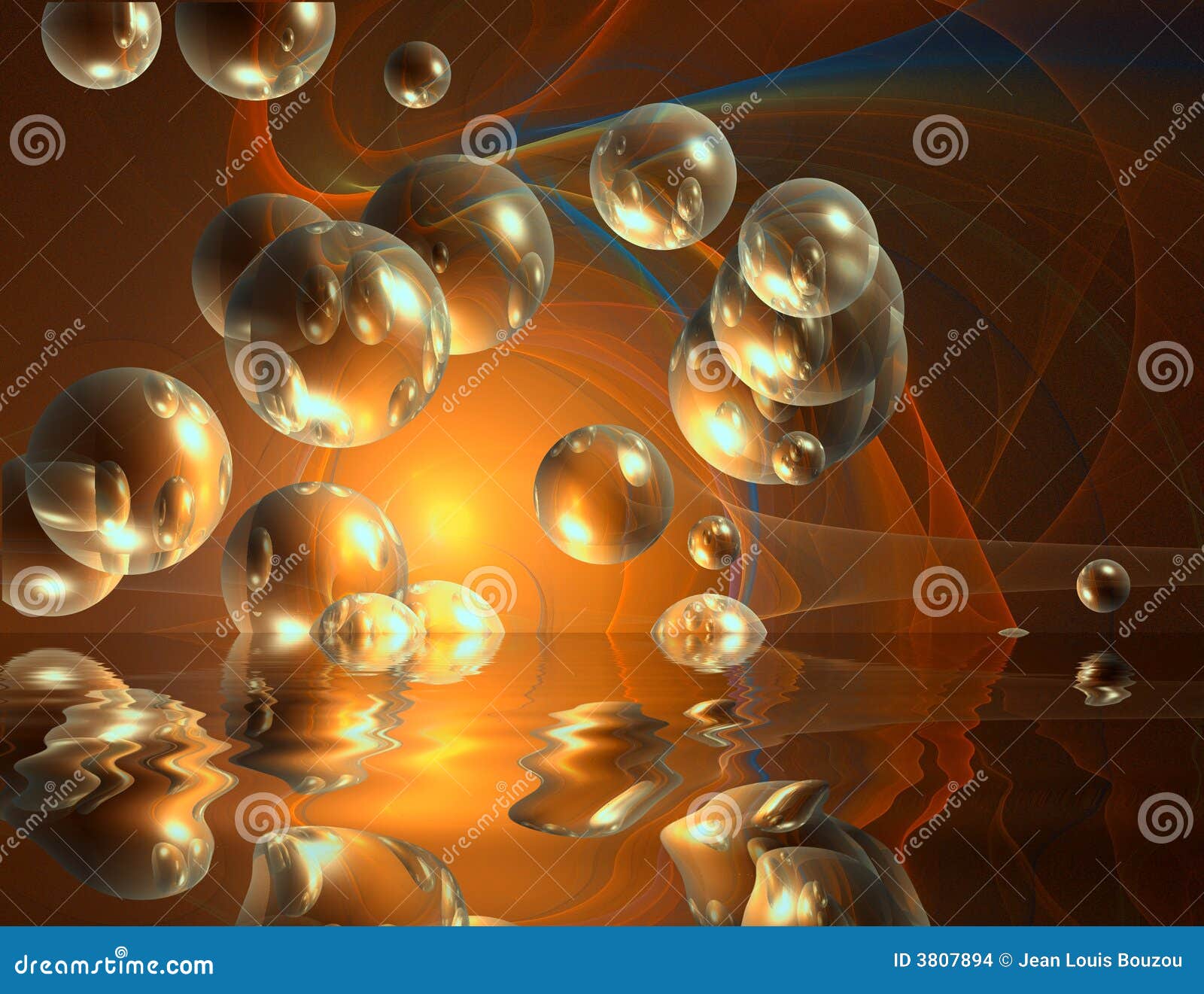 Bubbles and Reflection Abstract Colored Background Stock Illustration ...