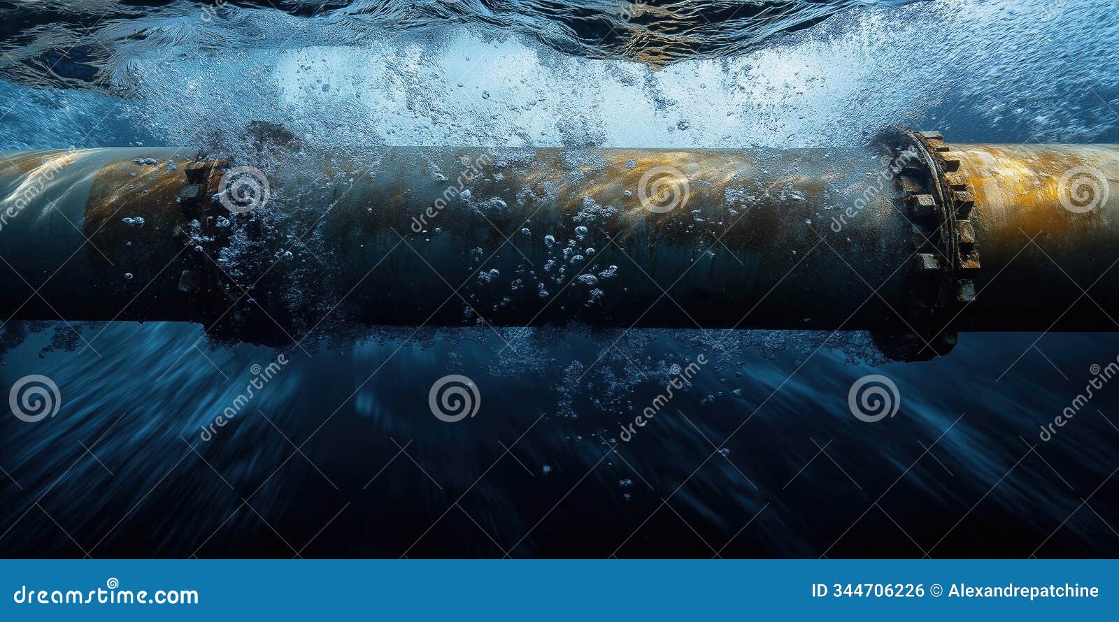 Underwater Gas Pipeline Explosion Causing Pollution and Environmental ...