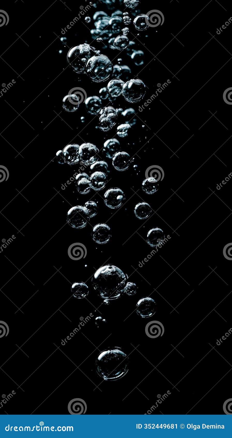 Bubbles Rising in Dark Water Creating a Stunning Visual Effect Stock Illustration - Illustration ...