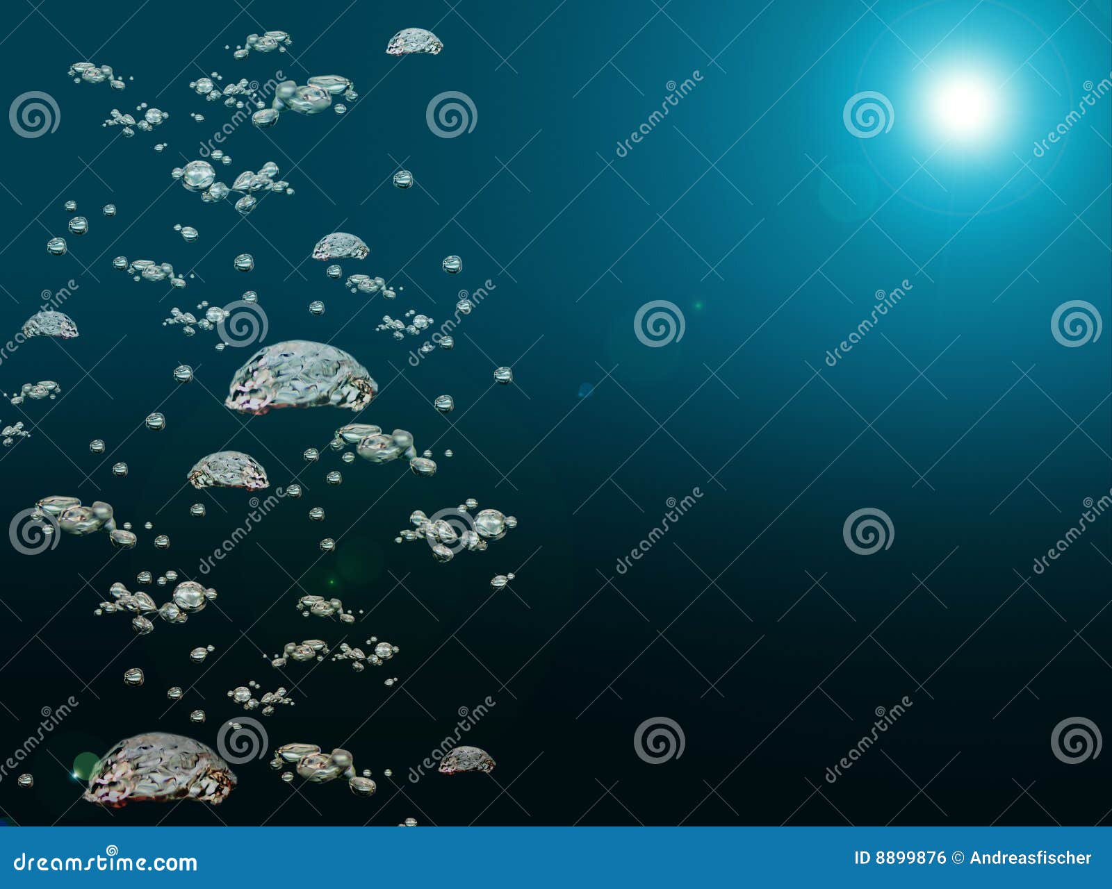 Bubbles rising in ocean stock illustration. Illustration of tranquil ...
