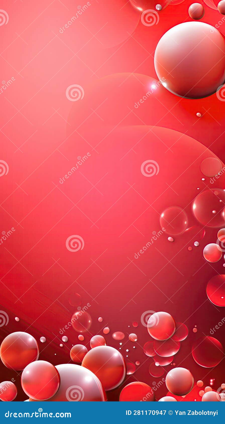 Bubbles Ruby Red Greeting Card Design. Generative AI Stock Illustration ...
