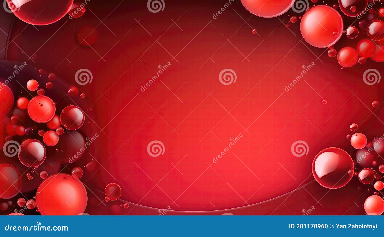 Bubbles Scarlet Red Greeting Card Design. Generative AI Stock Photo ...