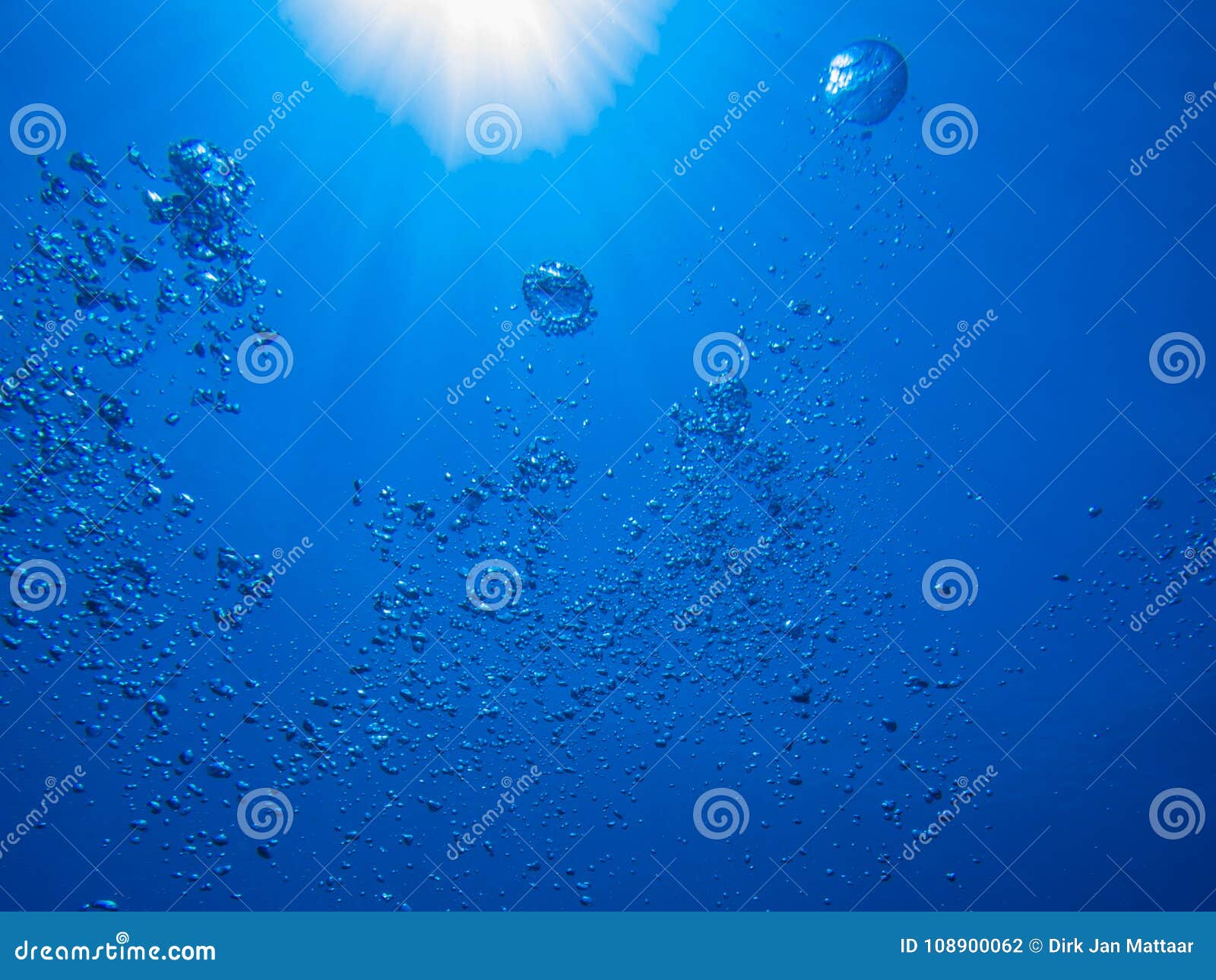 Bubbles from a Scuba diver stock photo. Image of blue - 108900062