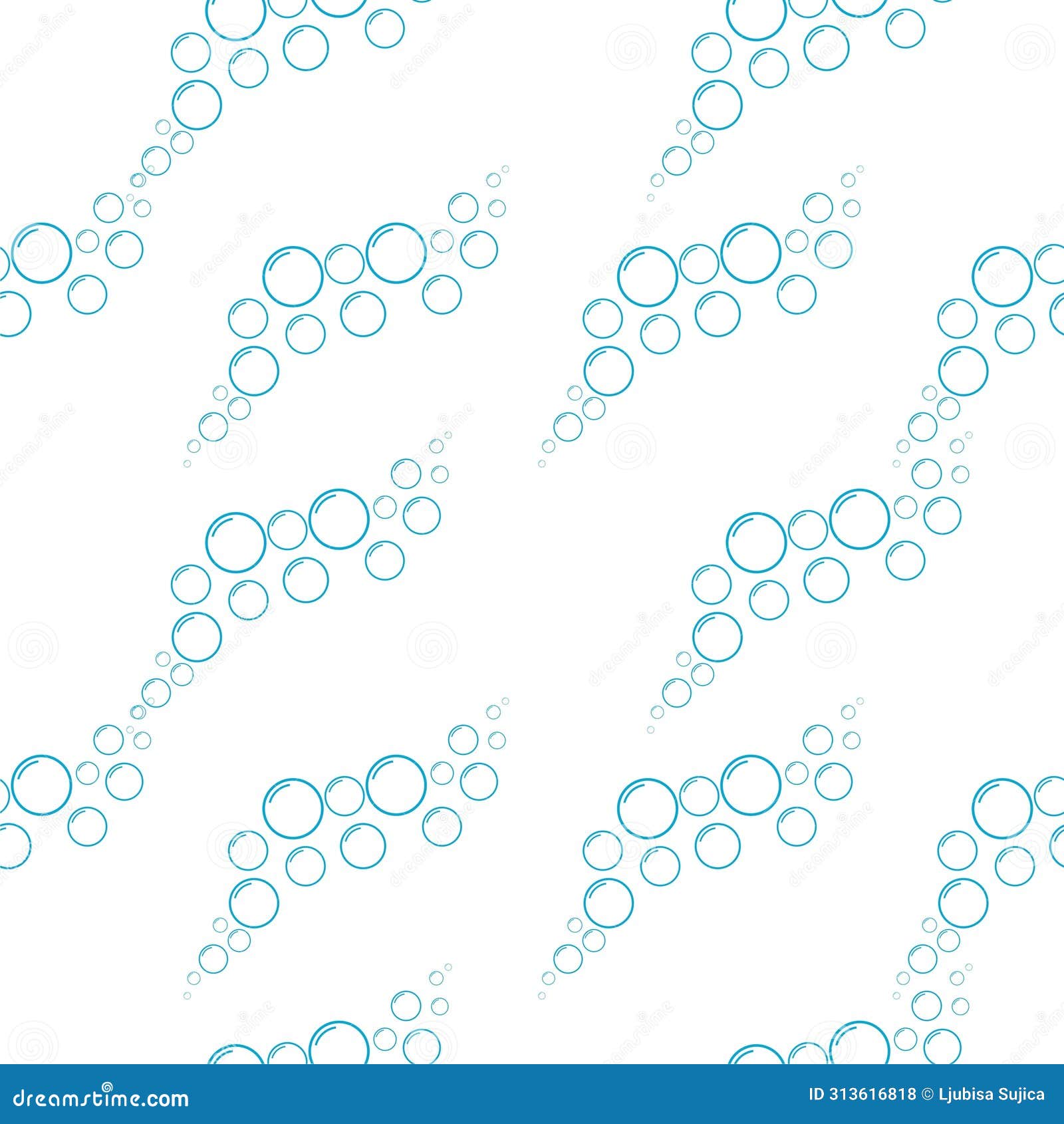 Bubbles Seamless Pattern Isolated on White Background Stock Vector ...
