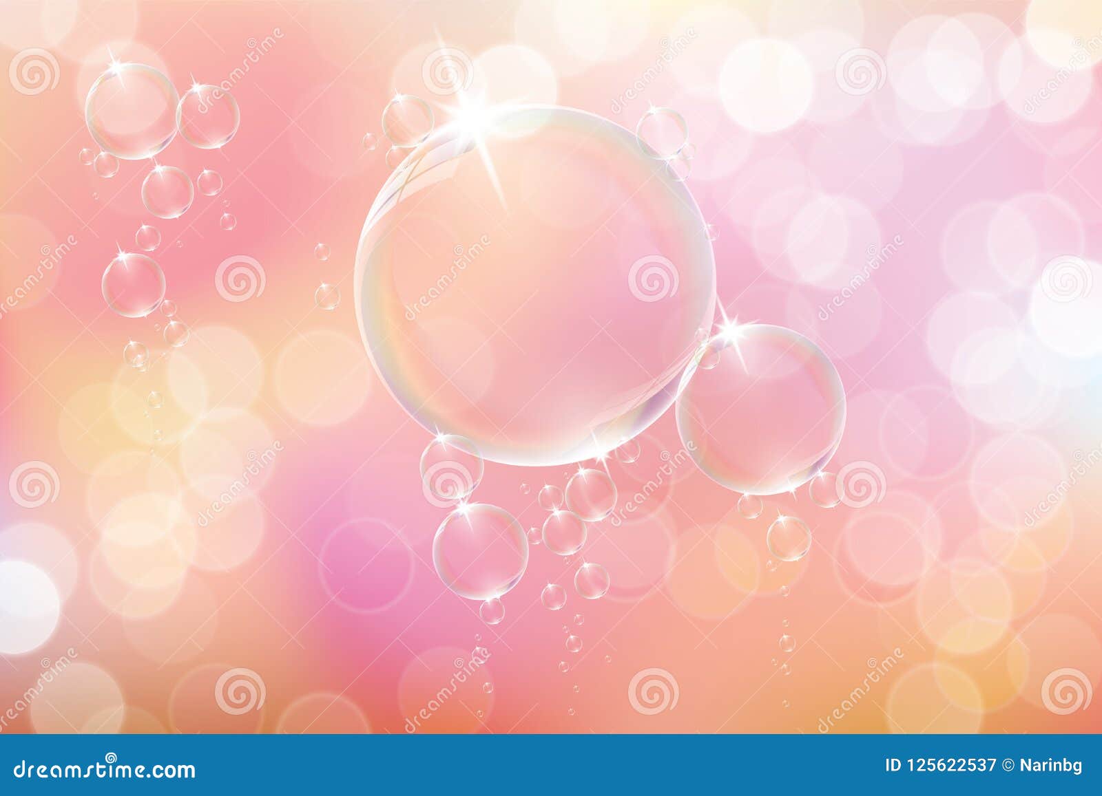 Pink Bubbles On White Background. Collagen Bubbles. Fizzy Sparkles ...