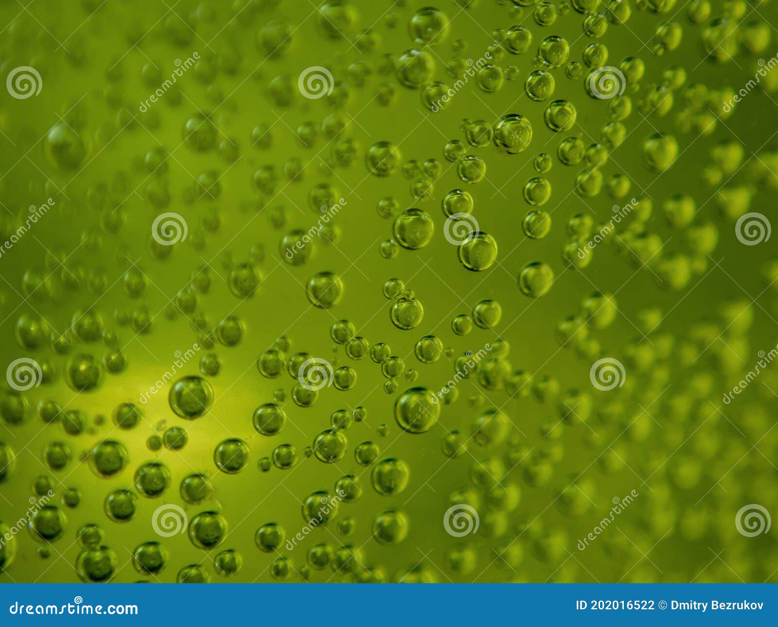 Bubbles of Soda on a Green Background Close Up Stock Photo - Image of ...