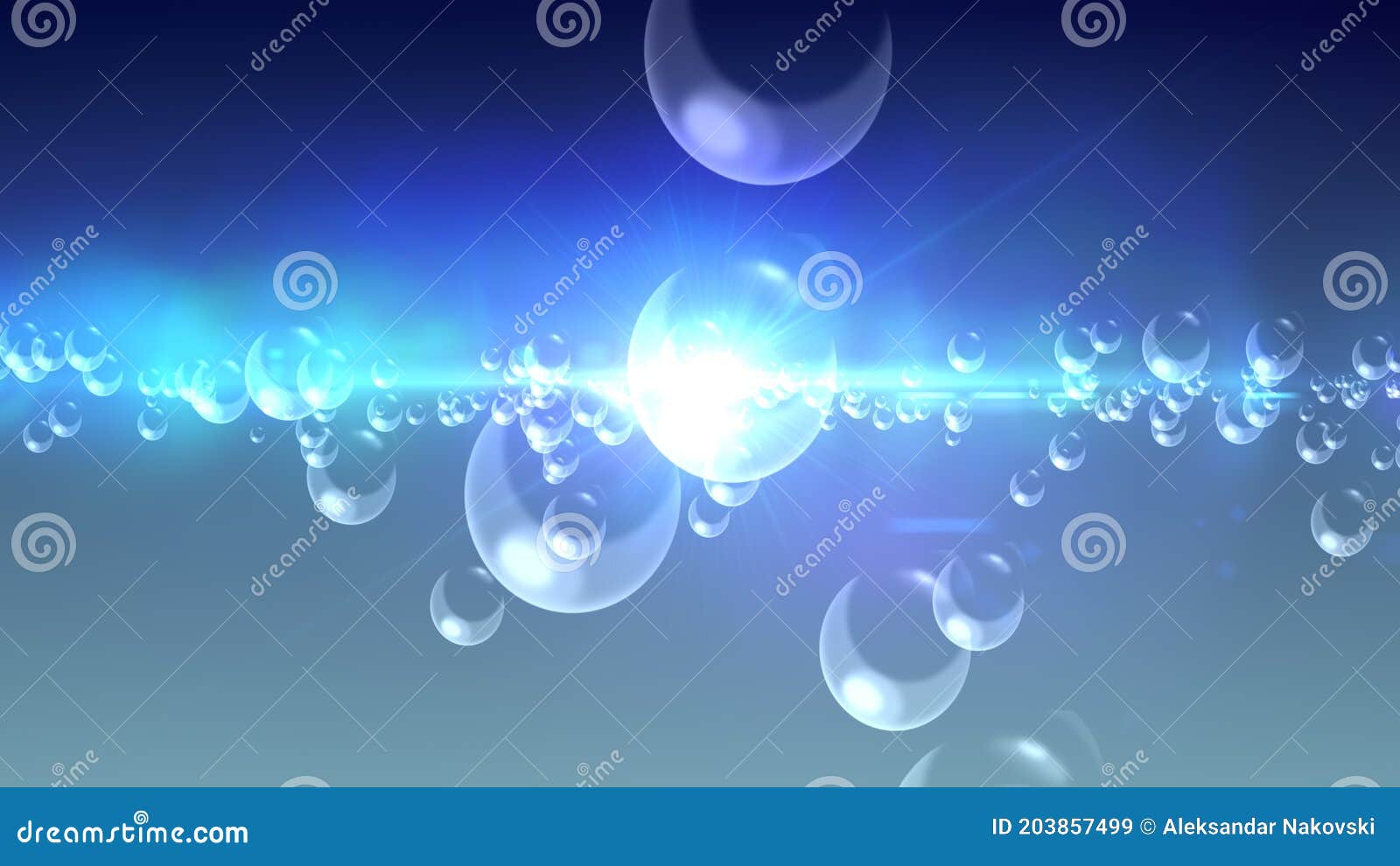 Bubbles in Space Light Ray Abstract Stock Illustration - Illustration ...