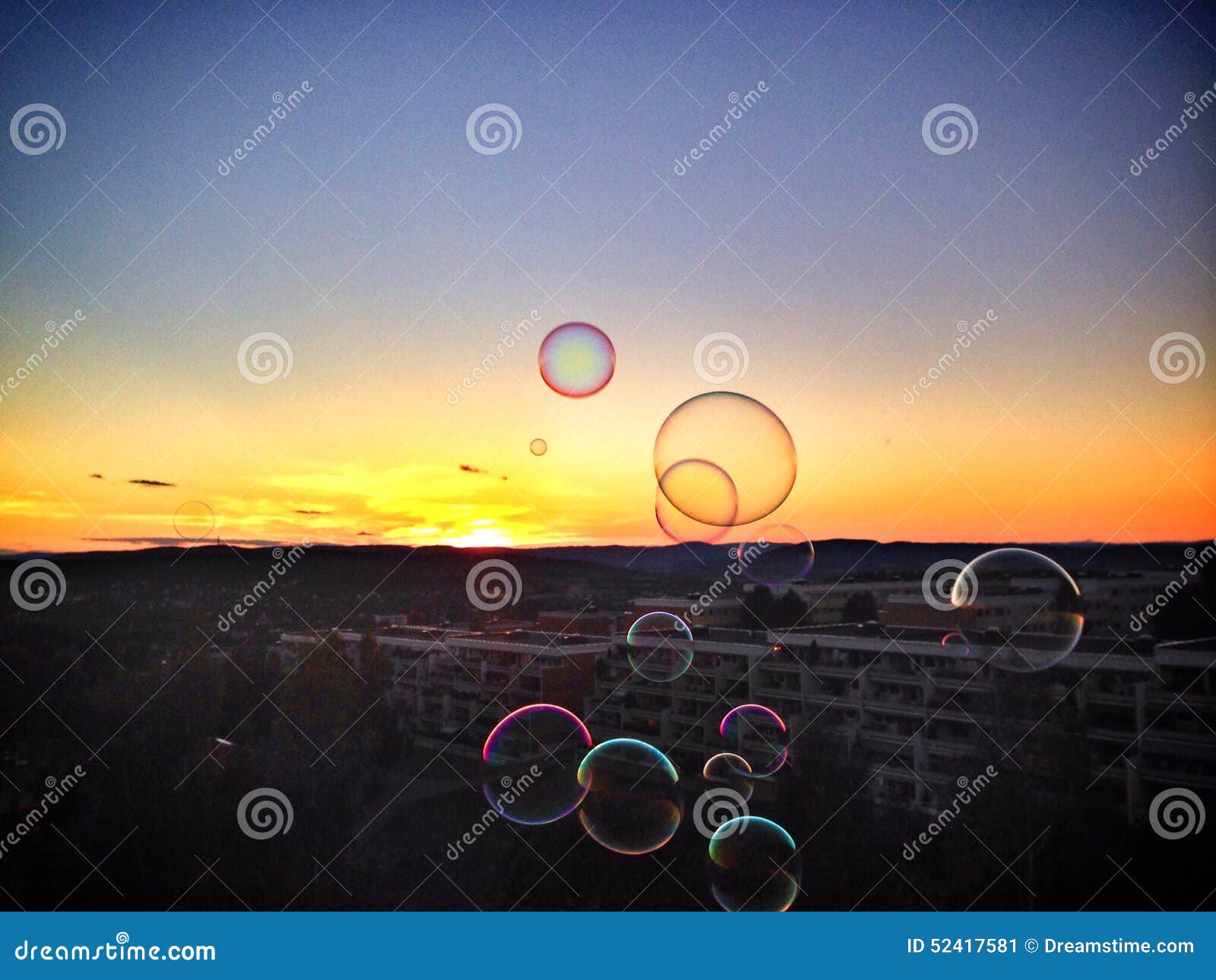 Bubbles in sunset stock image. Image of love, beautiful - 52417581