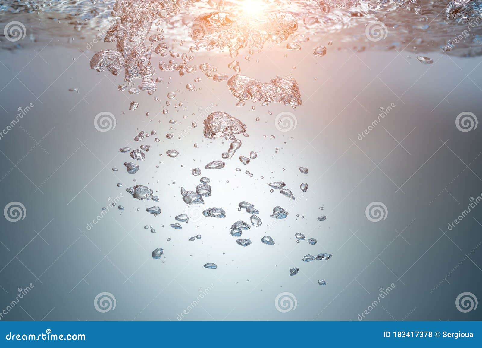 Bubbles on the Surface of Clean Water through Which the Sun Breaks ...