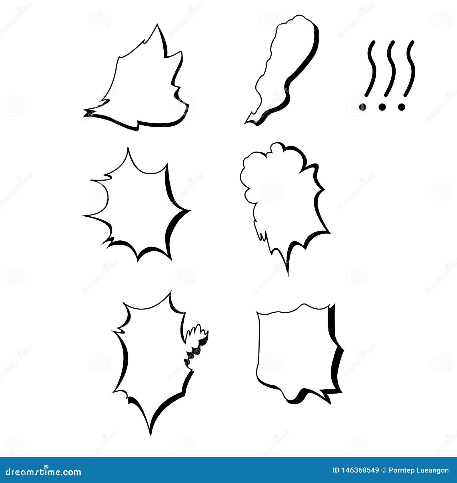 Bubbles Textbox Cartoon Set Vector With Shock Sign | CartoonDealer.com ...